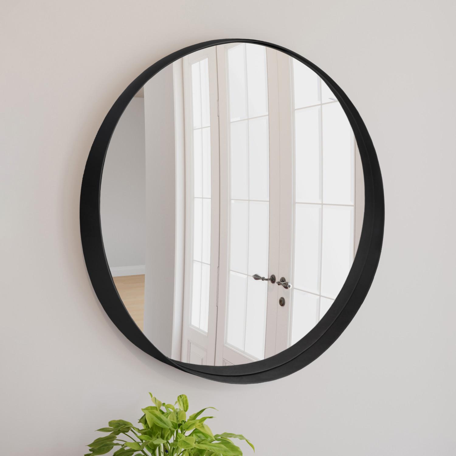 36-Inch Round Wall Mirror Iron Frame Black ǀ Bath ǀ Today's Design House