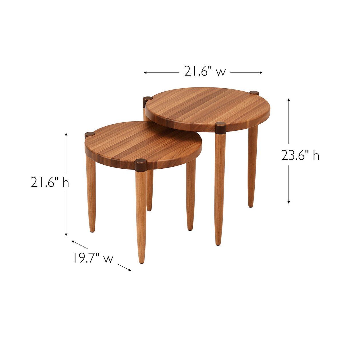 Leick Home Redonda Bay Side Tables 2 Pack, Natural Jequitiba