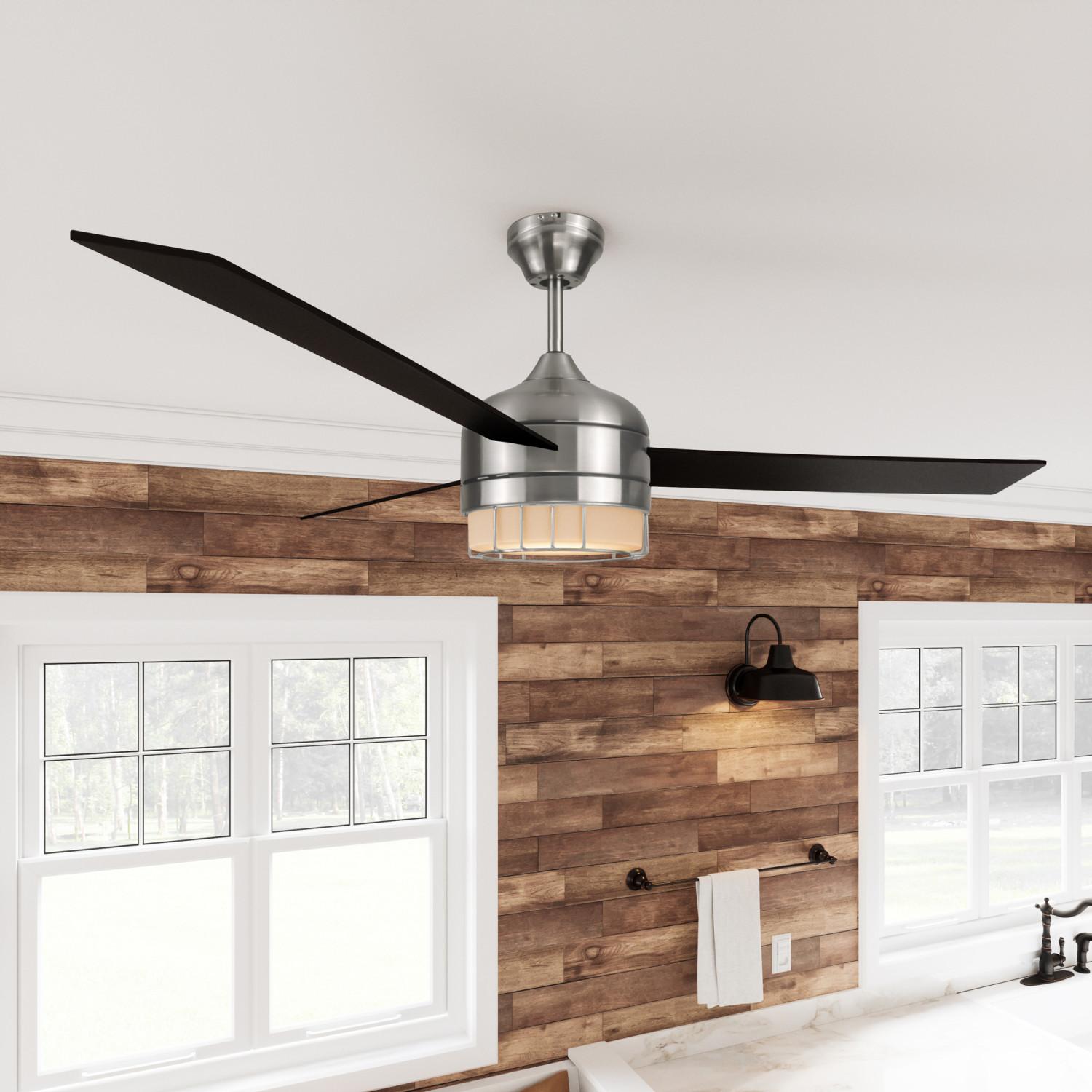 Ajax Brushed Nickel 52 Inch LED Ceiling Fan ǀ Lighting & Ceiling Fans ǀ ...