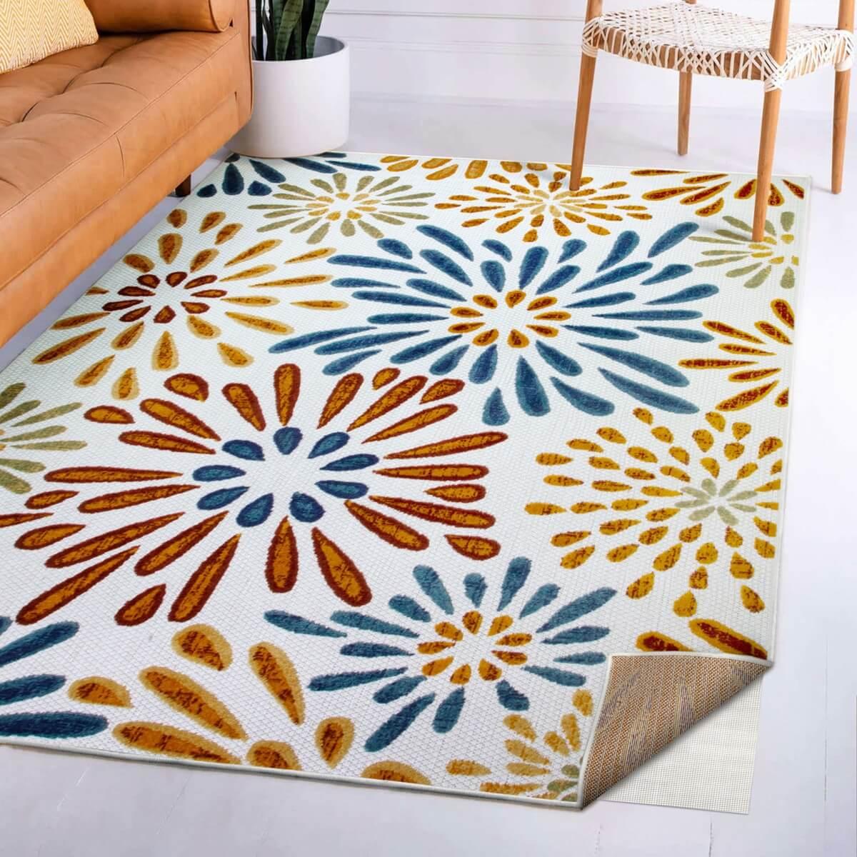 Beam Indoor Outdoor Rug 8 Foot by 10 Foot and Rug Pad ǀ Rugs & Flooring ...
