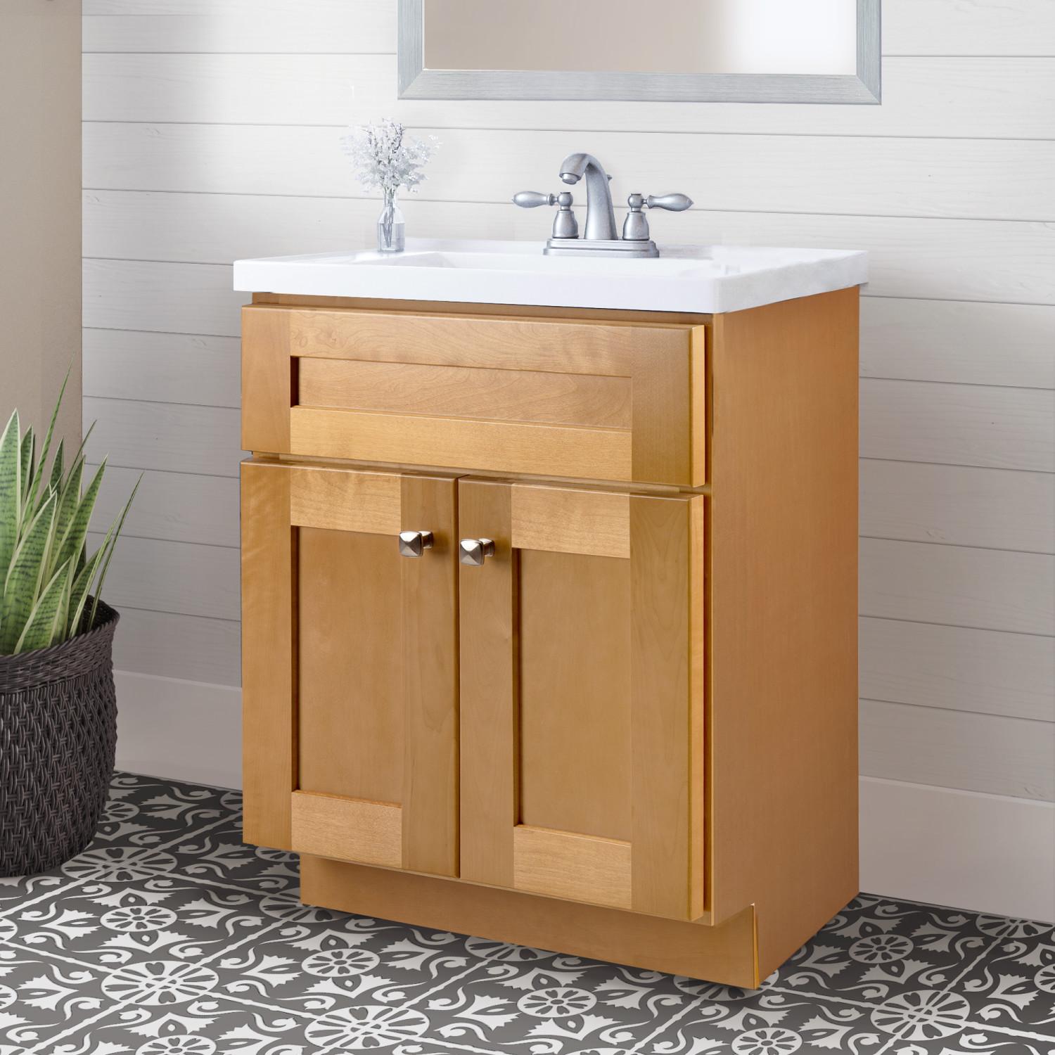Brookings 24 by 18 Inch Modern Birch Bathroom Vanity Fully Assembled ǀ ...