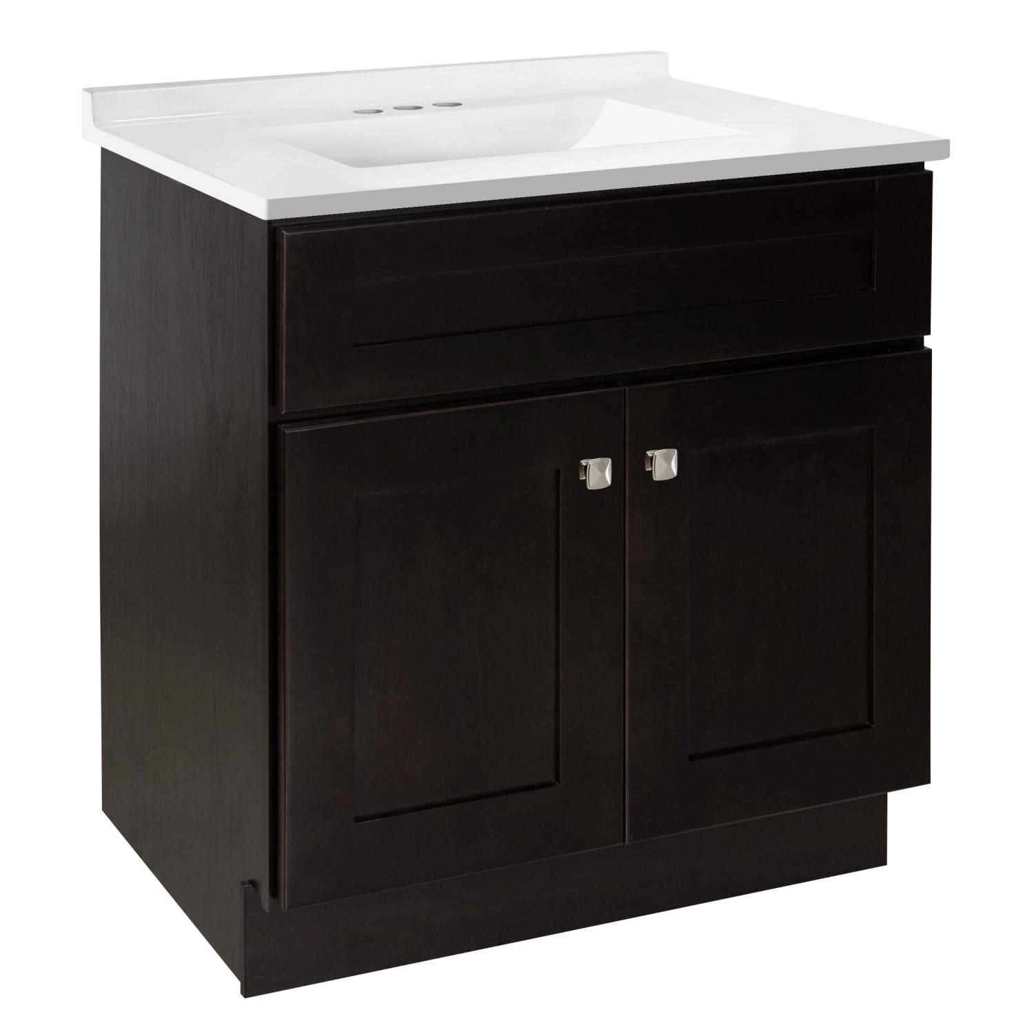 Brookings 31 Inch Vanity Solid White Marble Top 4 Inch Centerset ...