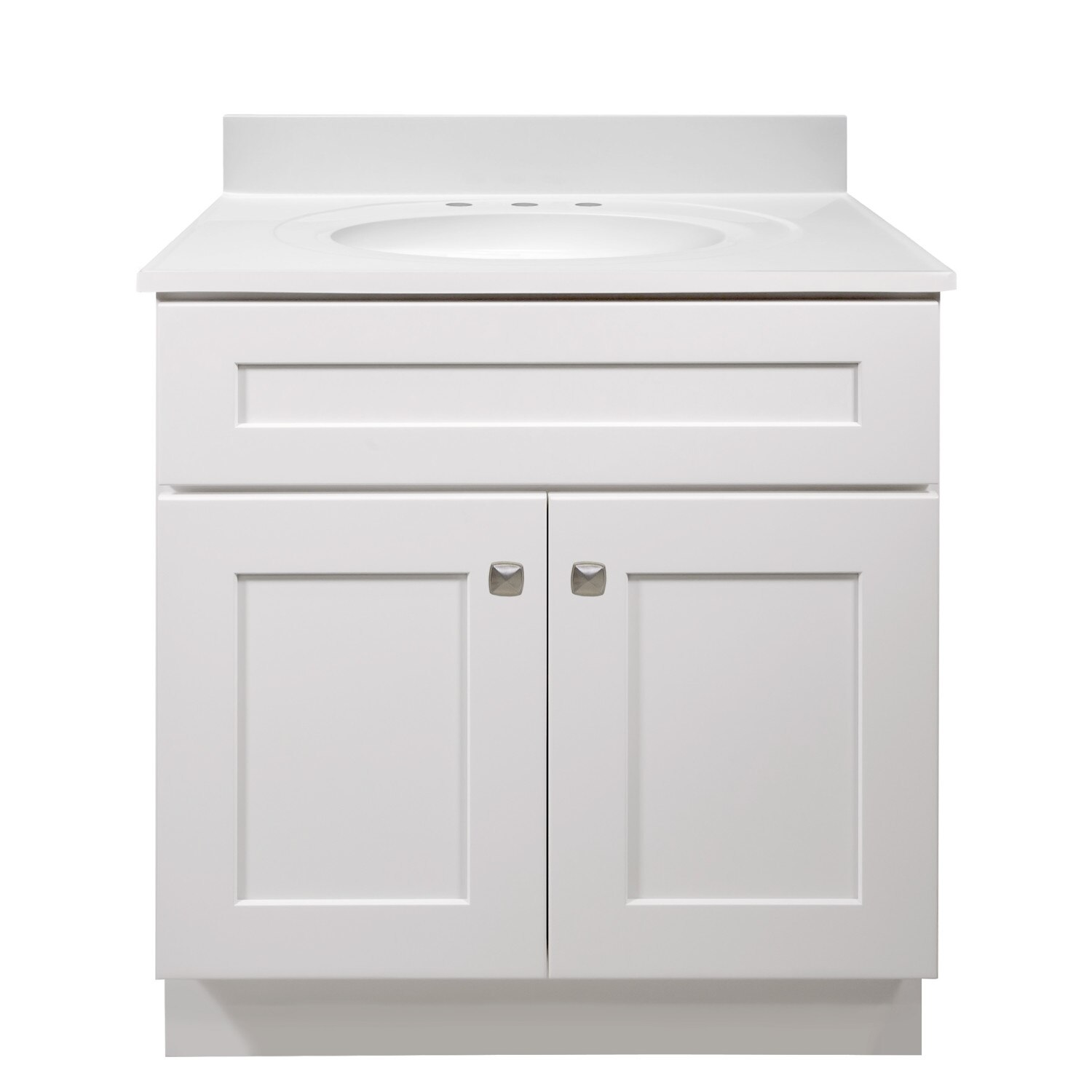 Brookings 31 Inch Vanity White on White Marble Top 8 Inch Widespread ...