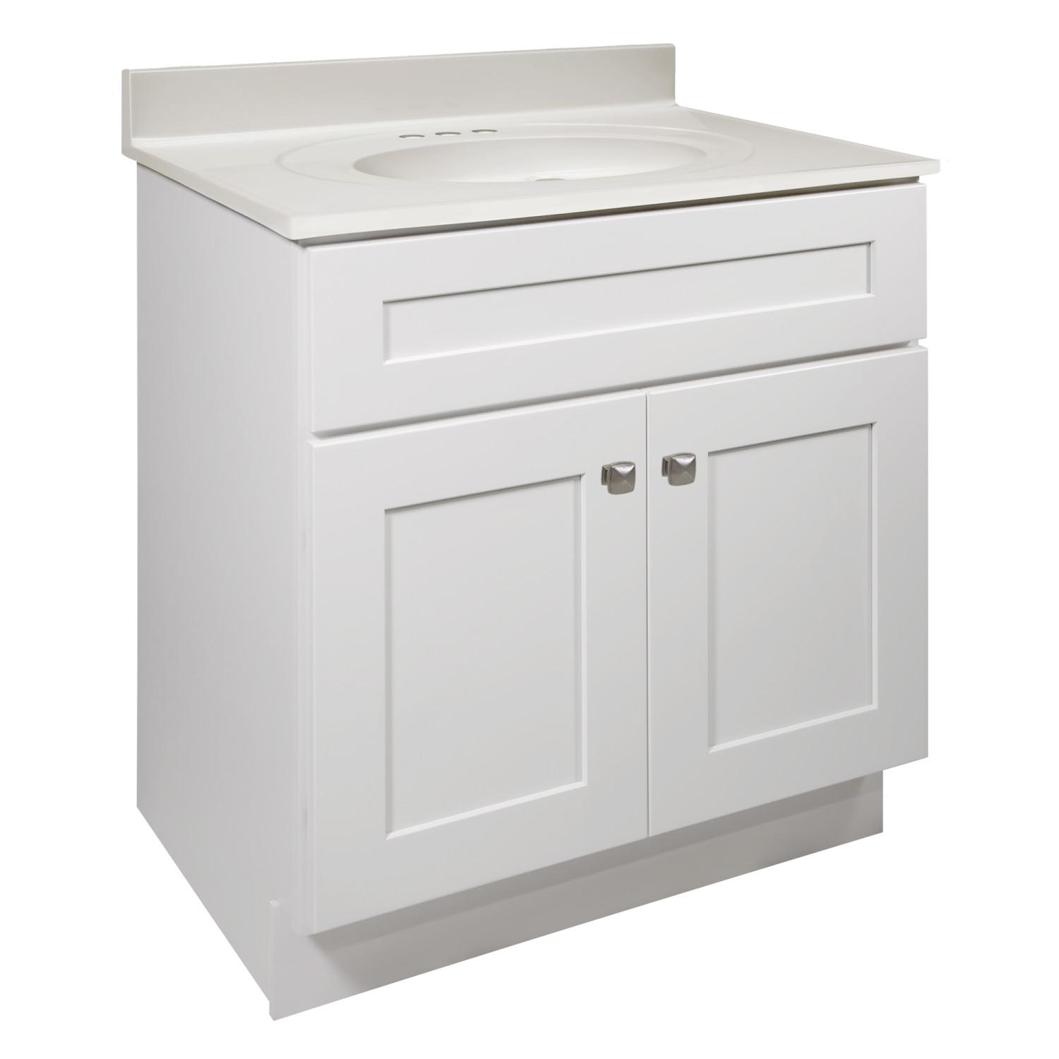 Brookings 31 Inch Marble White Top Vanity Fully Assembled ǀ Bath ǀ ...