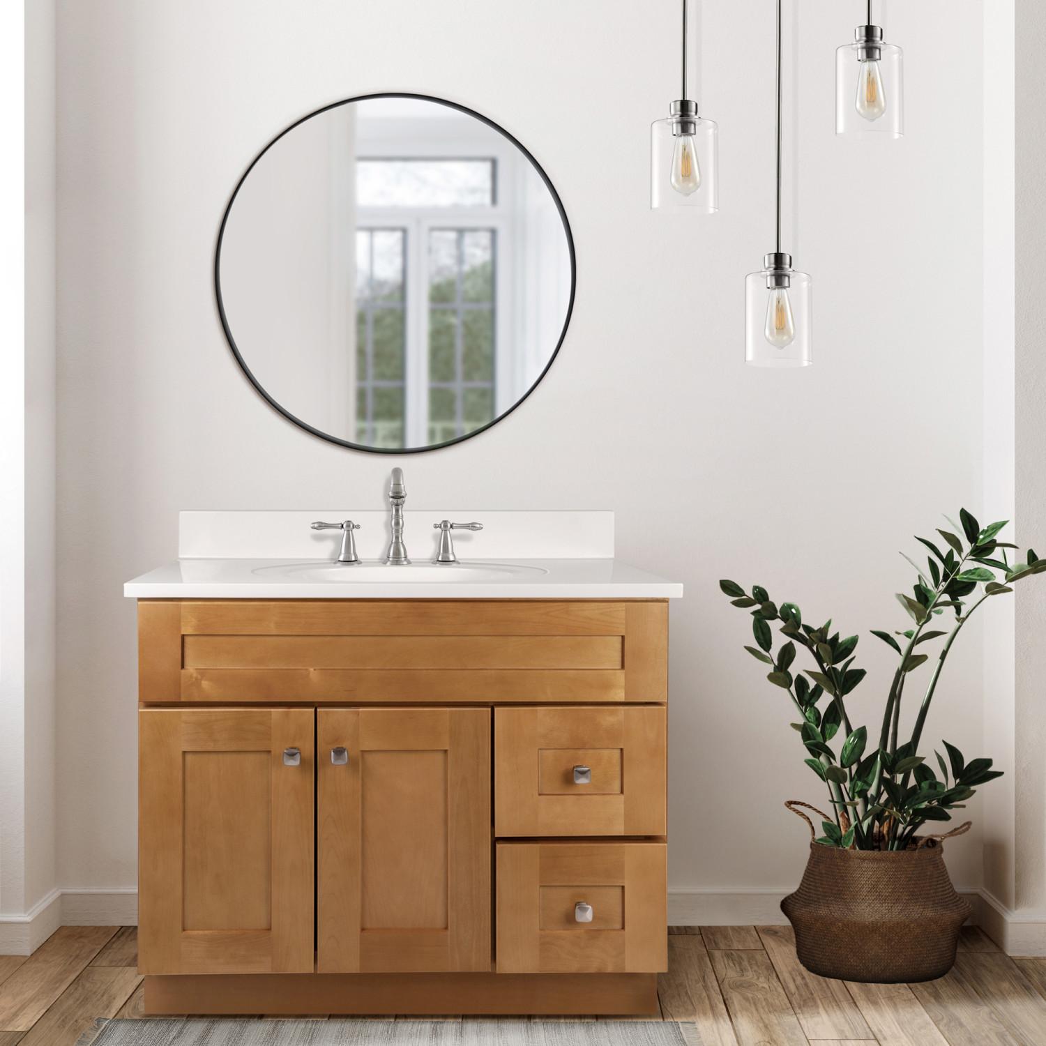 Brookings 37-Inch Vanity in Birch with Widespread White Top, Fully ...