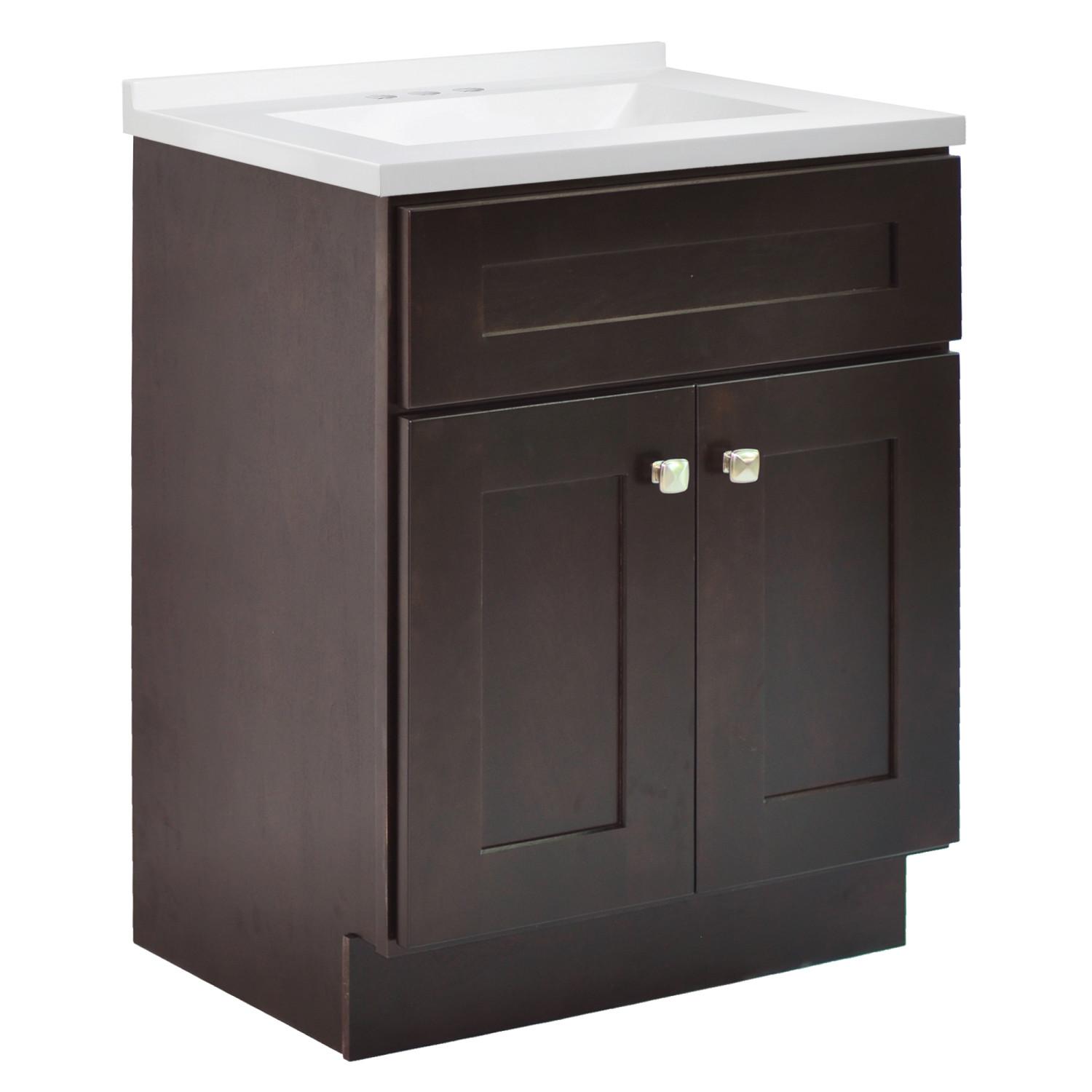 Brookings 25 by 22 Inch Fully Assembled Espresso Bathroom Vanity with ...