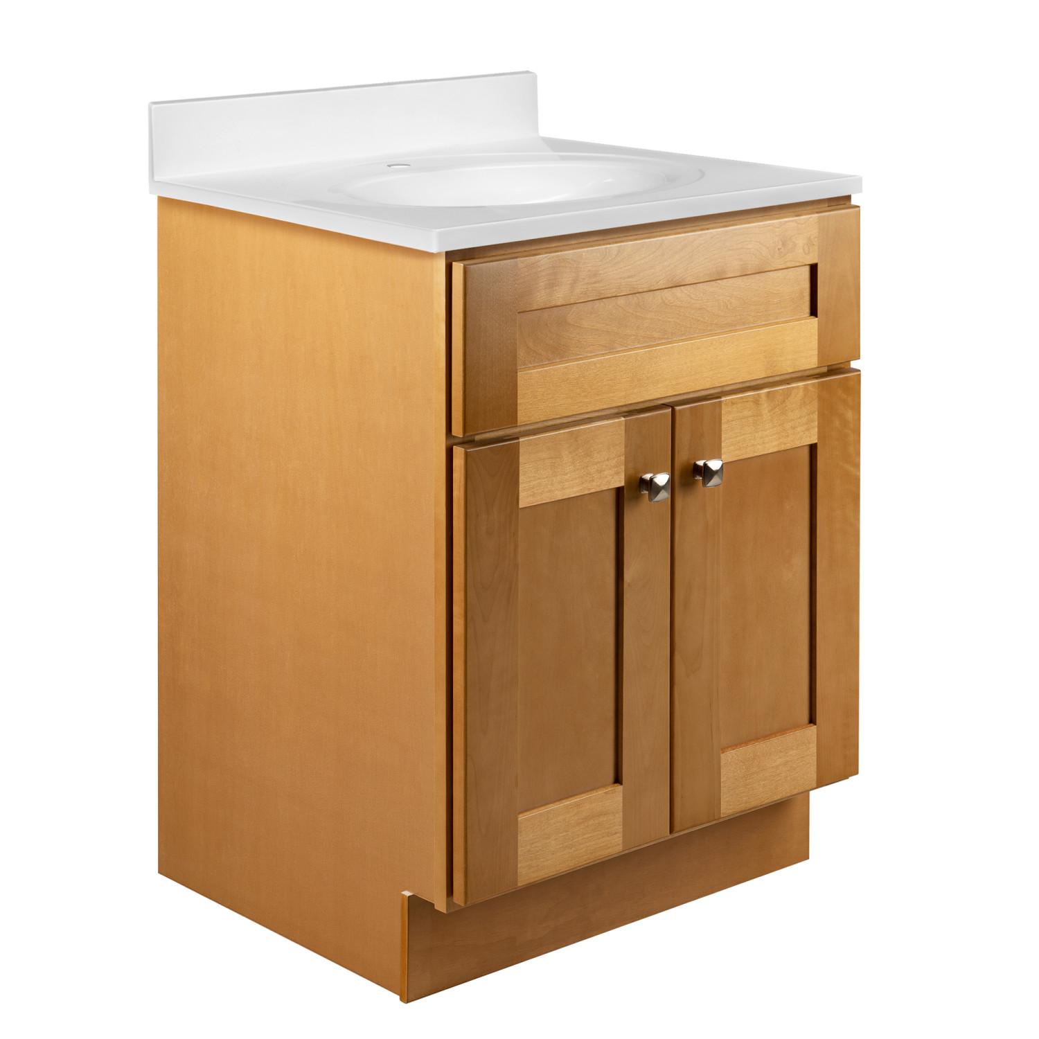 Brookings Fully Assembled Modern Birch Bathroom Vanity Cabinet , 24 ...