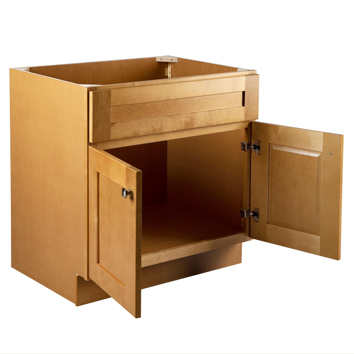 Brookings 30 Inch Vanity Without Top Modern Birch Fully Assembled ...