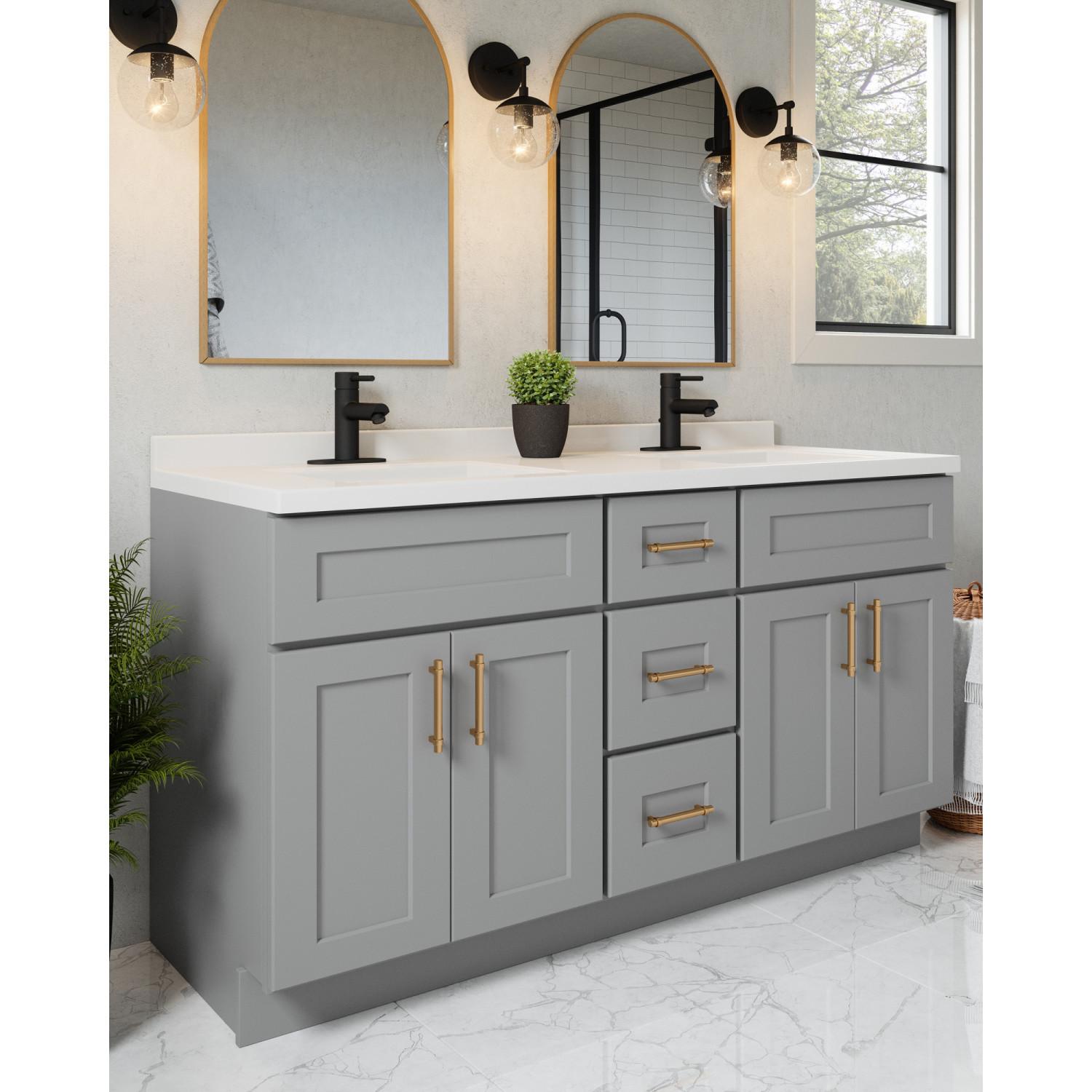 Brookings 60 Inch Vanity Without Top Gray Fully Assembled ǀ Bath ǀ ...