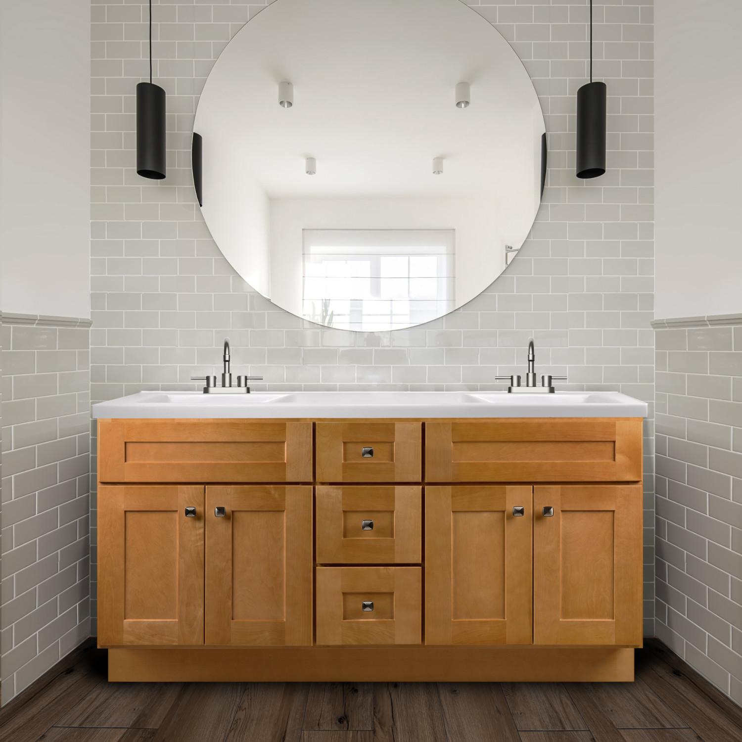 Brookings 60 Inch Vanity Without Top Modern Birch Fully Assembled ǀ ...