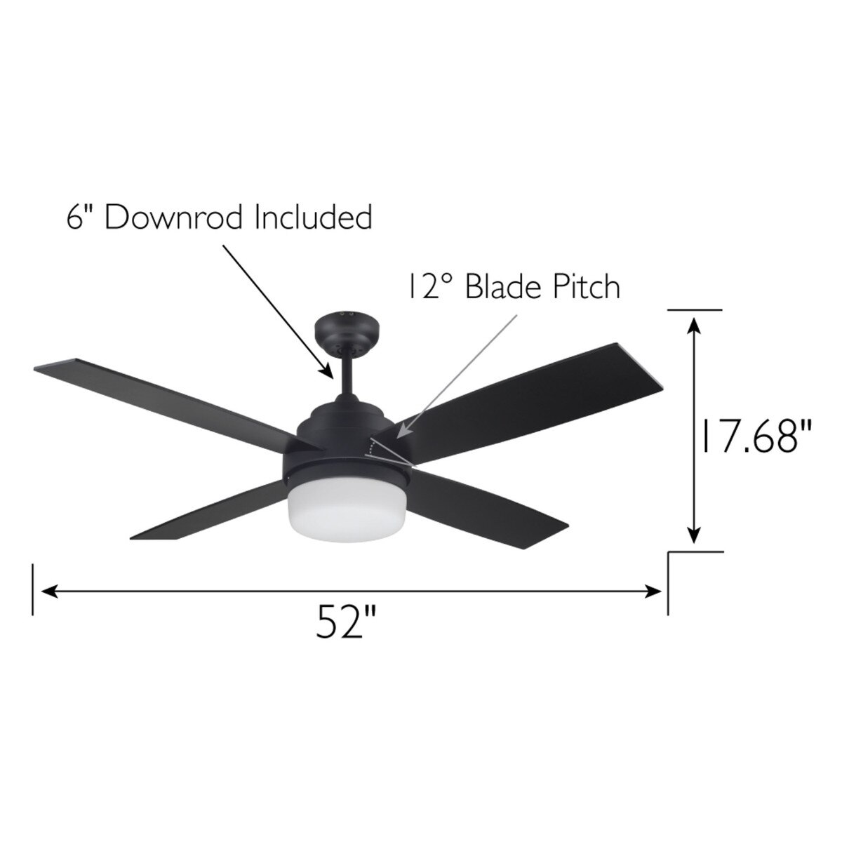 Cali 52 Inch LED Ceiling Fan Matte Black ǀ Lighting & Ceiling Fans ǀ ...