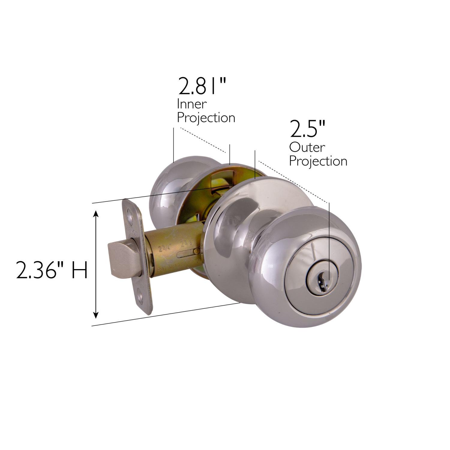 Cambridge Keyed Entry Door Knob Polished Chrome ǀ Hardware & Locks ǀ ...