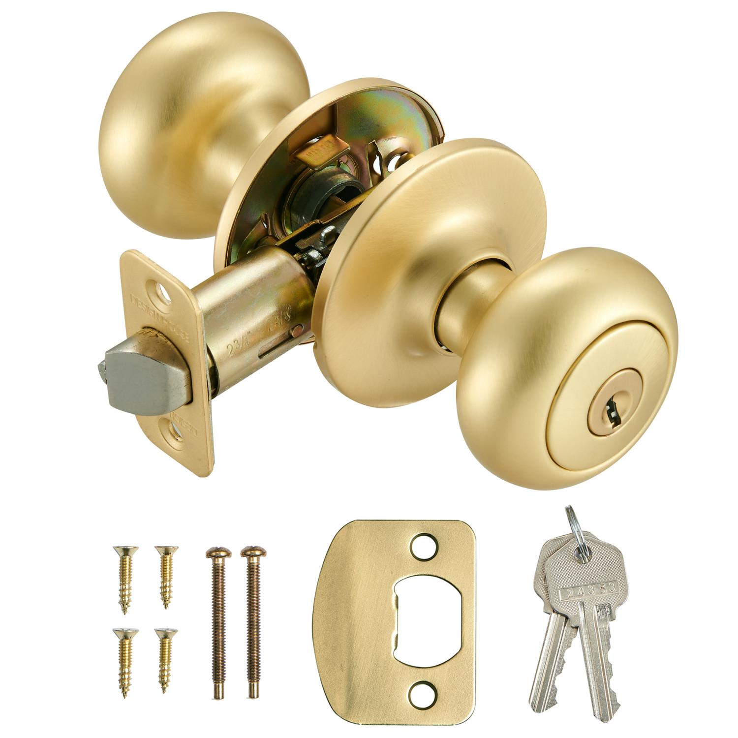 Cambridge Keyed Entry Door Knob Satin Gold ǀ Hardware & Locks ǀ Today's ...