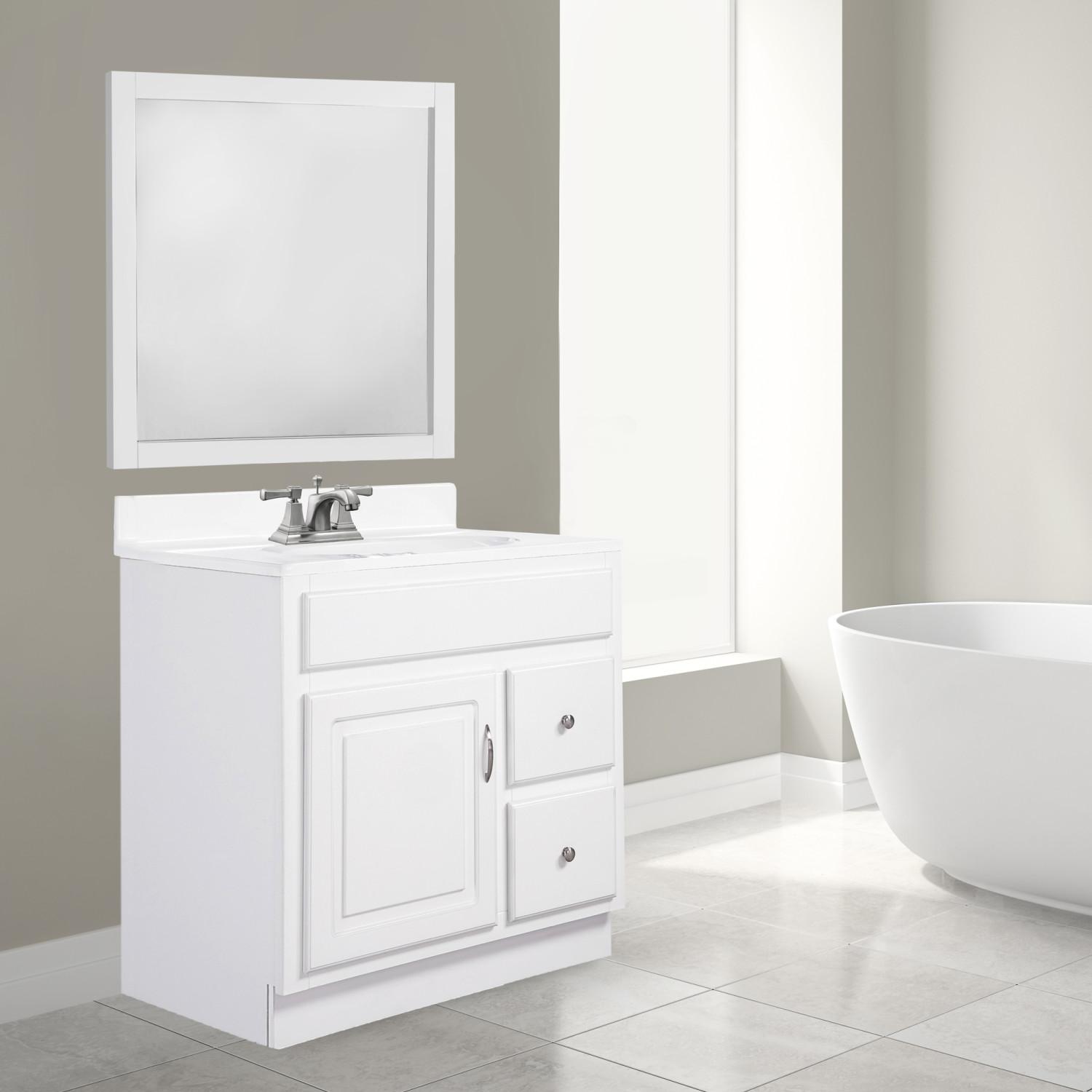 Concord 30 Inch White Bathroom Vanity Without Top Fully Assembled ǀ ...