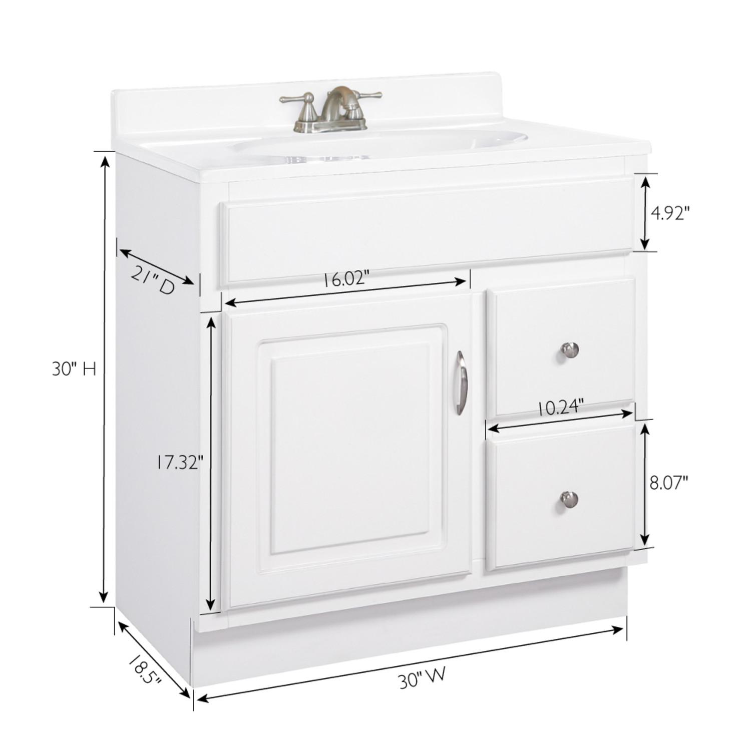 Concord 30 Inch White Bathroom Vanity Without Top ǀ Bath ǀ Today's ...