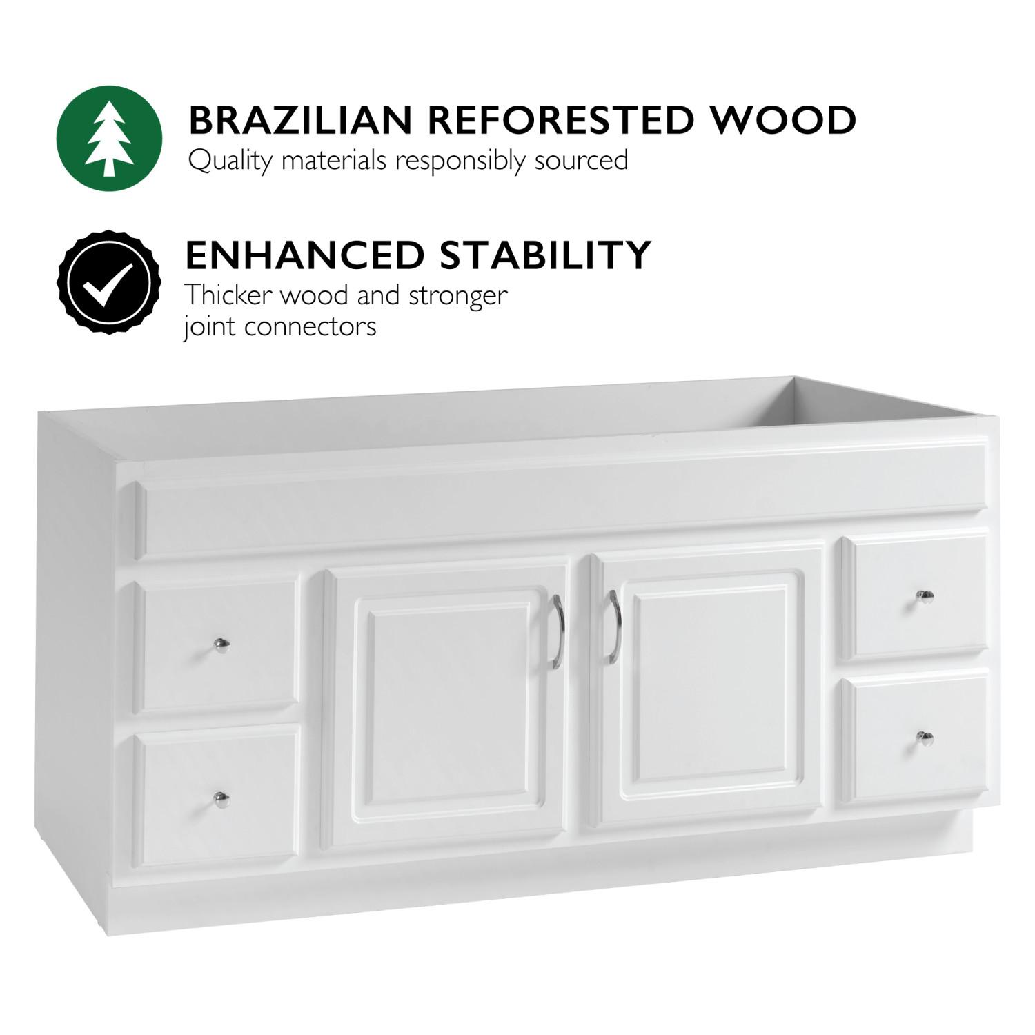 Concord 60 Inch Bathroom Vanity Without Top Fully Assembled | Bath ...
