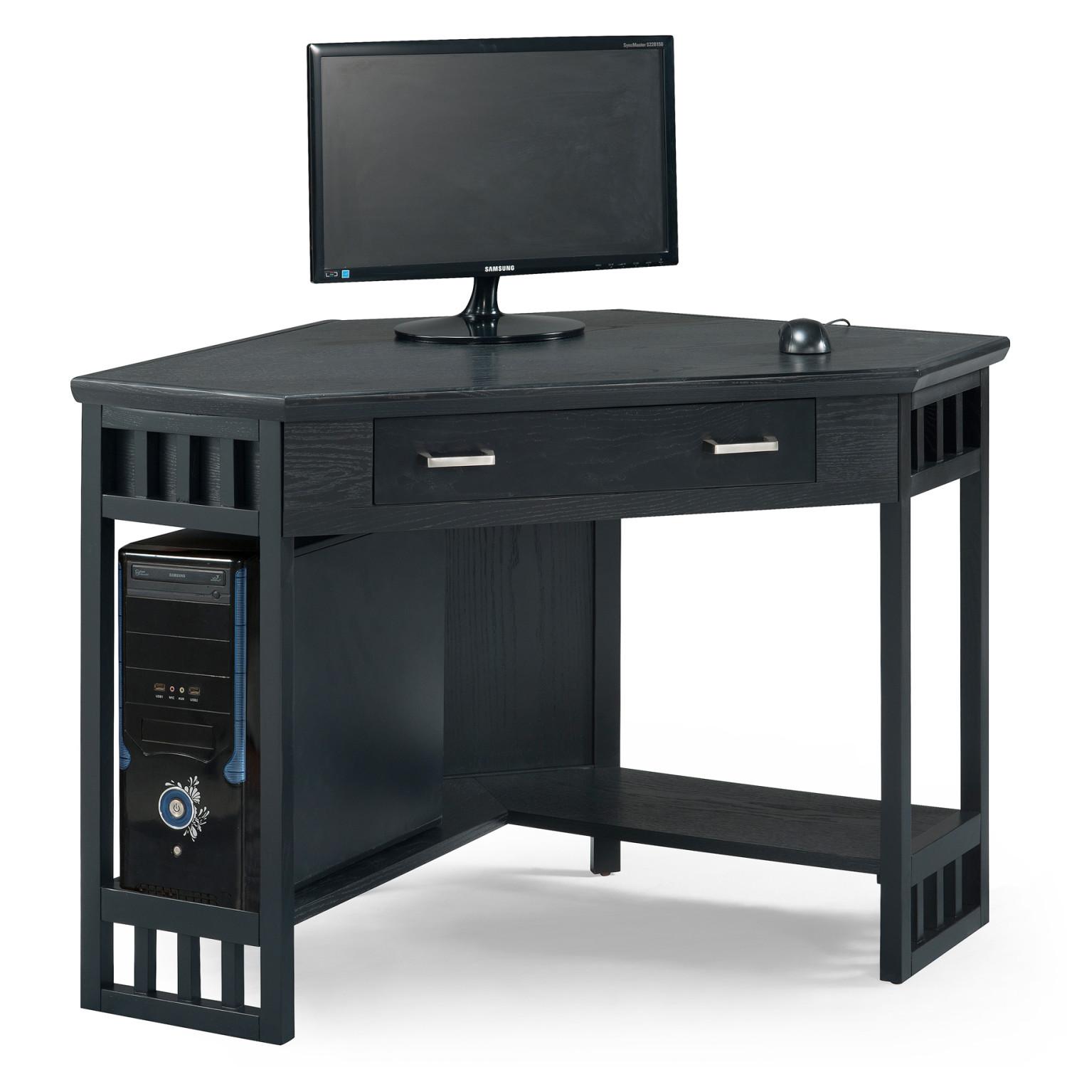 Black desk for computer store