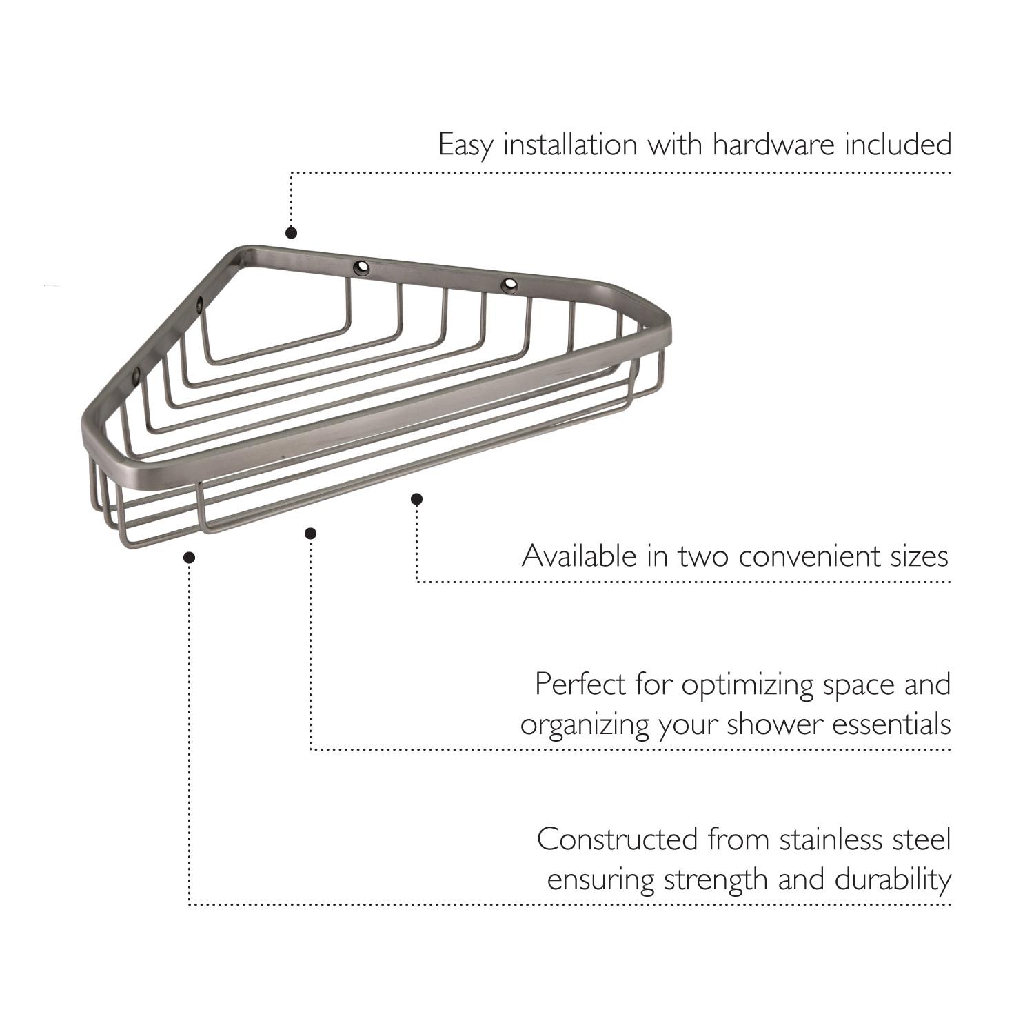 Corner Shower Basket Satin Nickel 9.5 Inch ǀ Bath ǀ Today's Design House