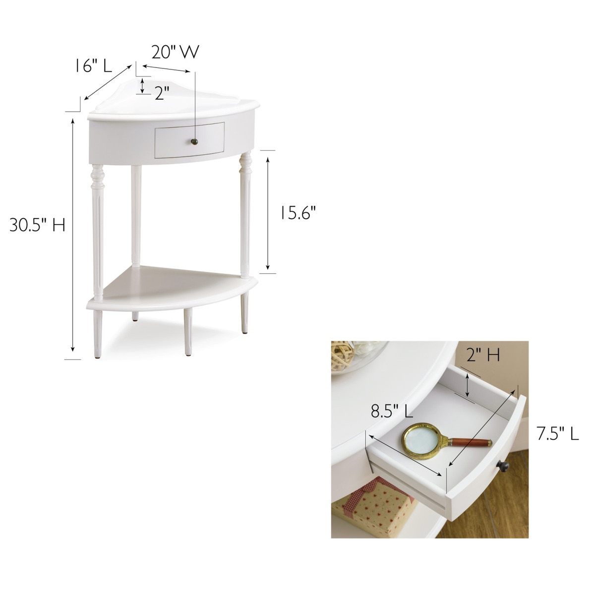 Leick Home Corner Stand Cottage White ǀ Furniture ǀ Today's Design House