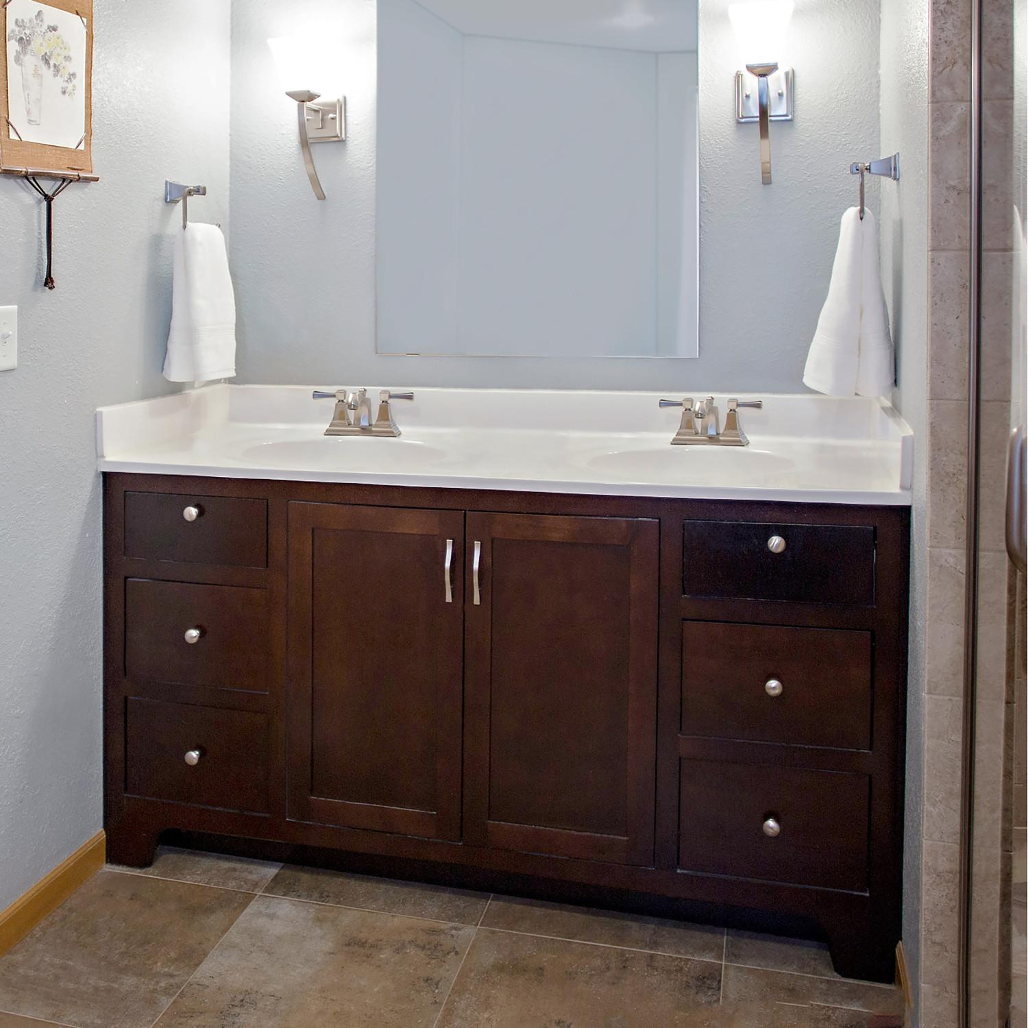 Cultured Marble Double Bowl 61 Inch Vanity Top ǀ Bath ǀ Today's Design ...