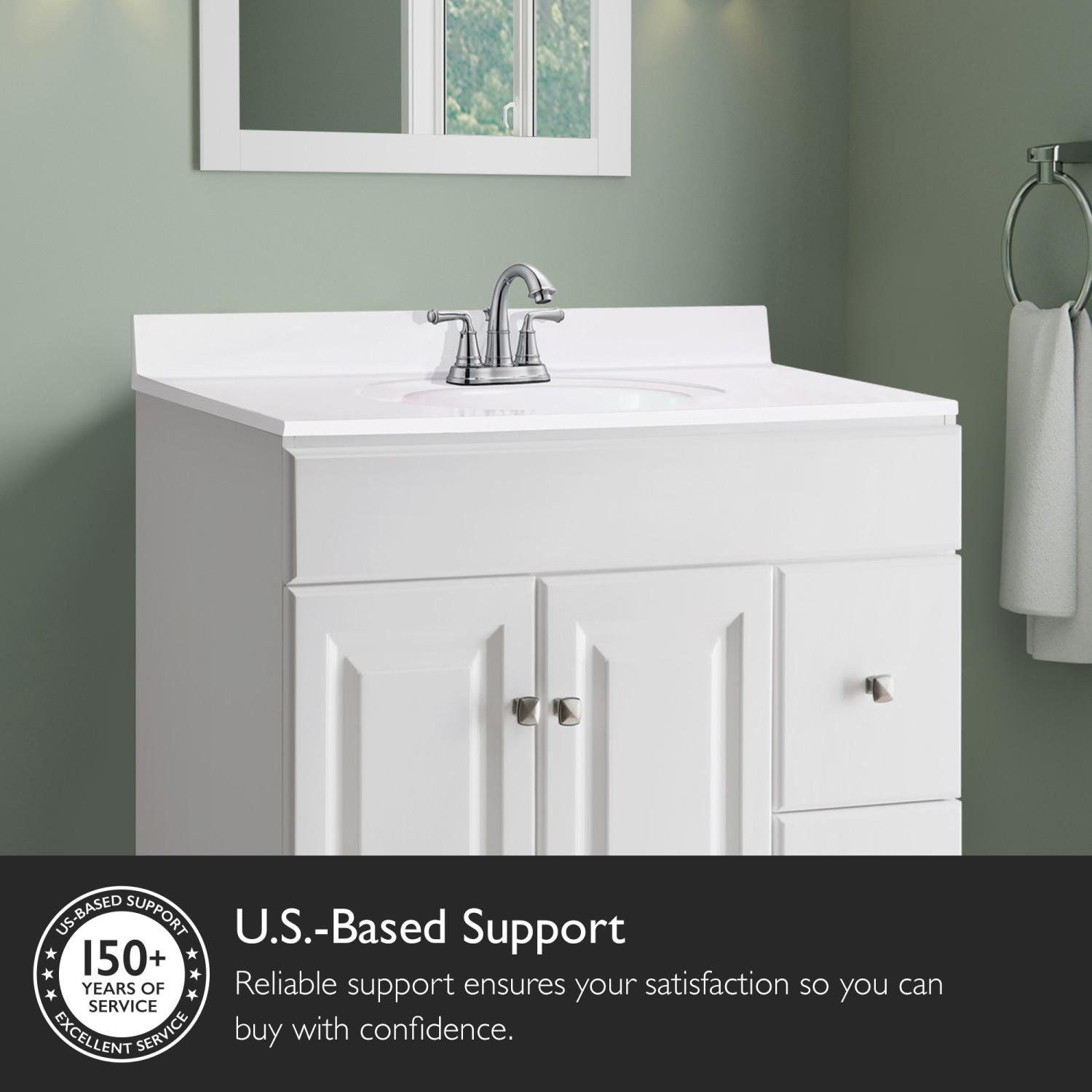 Cultured Marble White Vanity Top, 31 Inch x 22 Inch ǀ Bath ǀ Today's ...