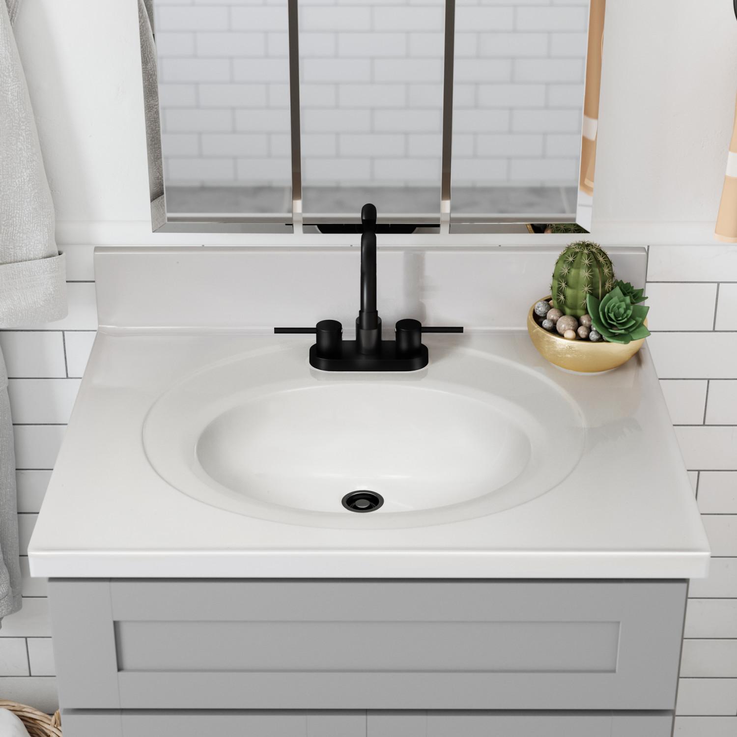 Cultured Marble White Vanity Top, 31 Inch x 22 Inch ǀ Bath ǀ Today's ...