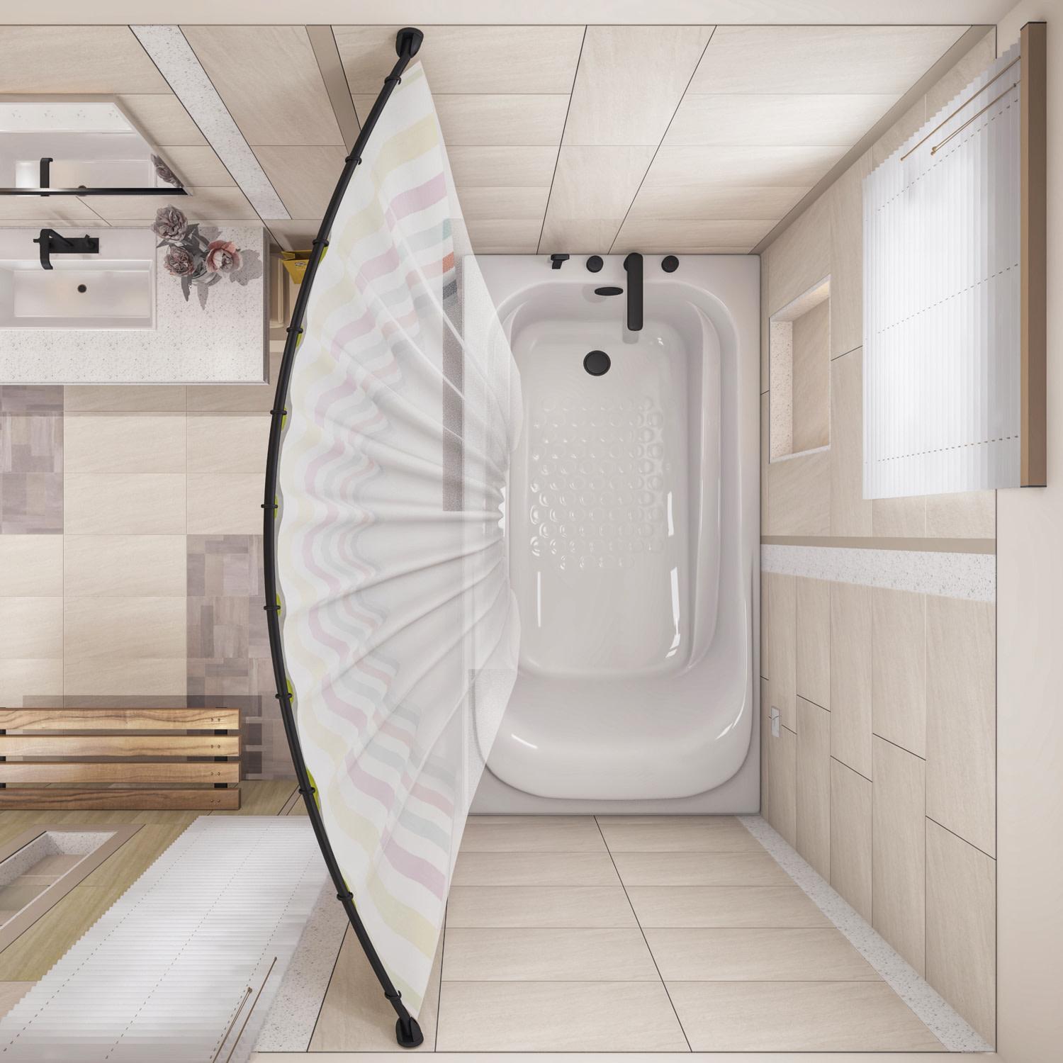 Curved shower rods store