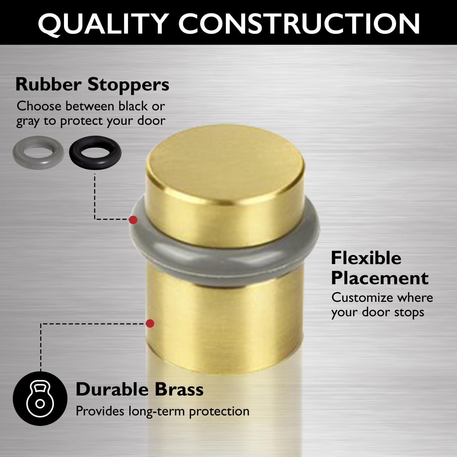 Cylindrical Stop Satin Brass 2 Pack | Hardware & Locks | Today's Design ...