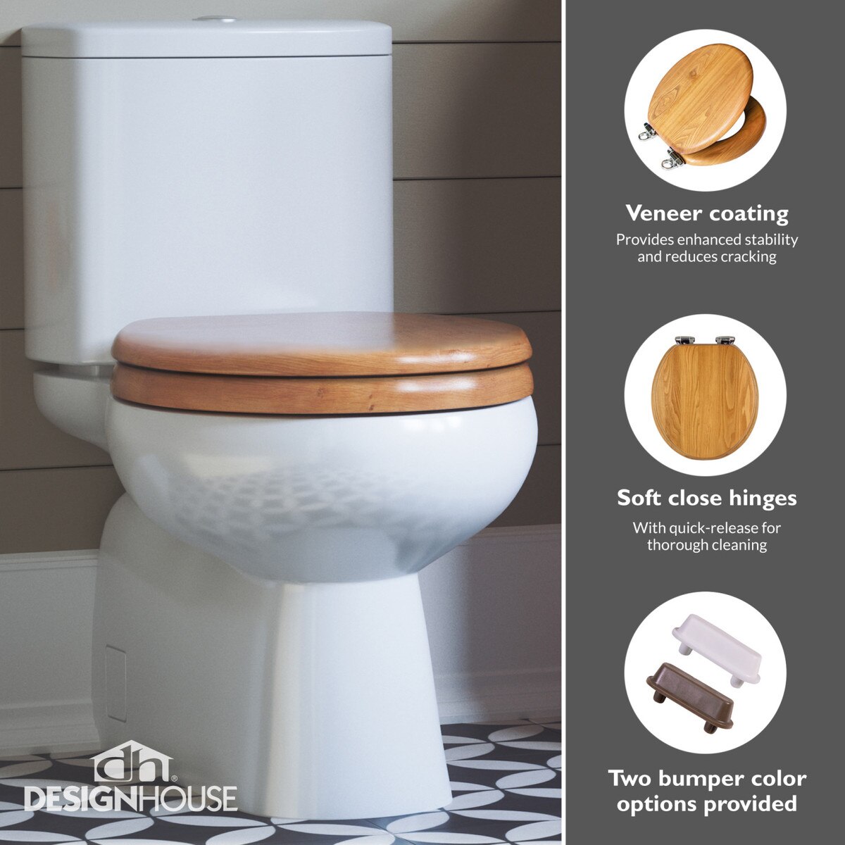 Dalton Round Toilet Seat Honey Oak | Bath | Today's Design House