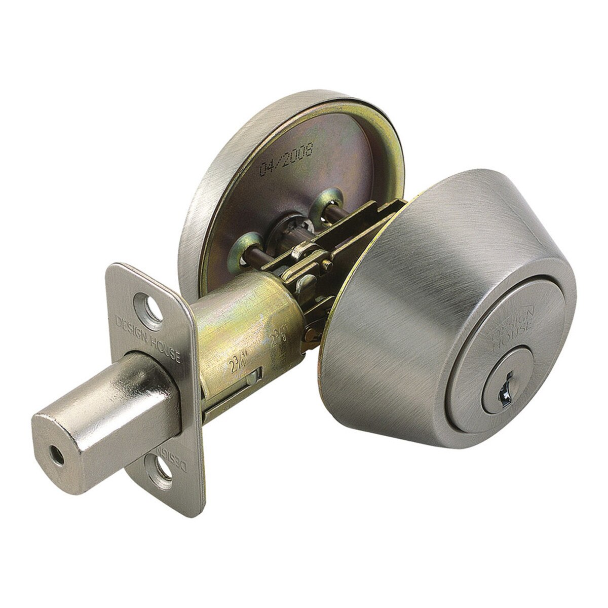 Deadbolt Single Cylinder Two Way Satin Nickel | Hardware & Locks ...