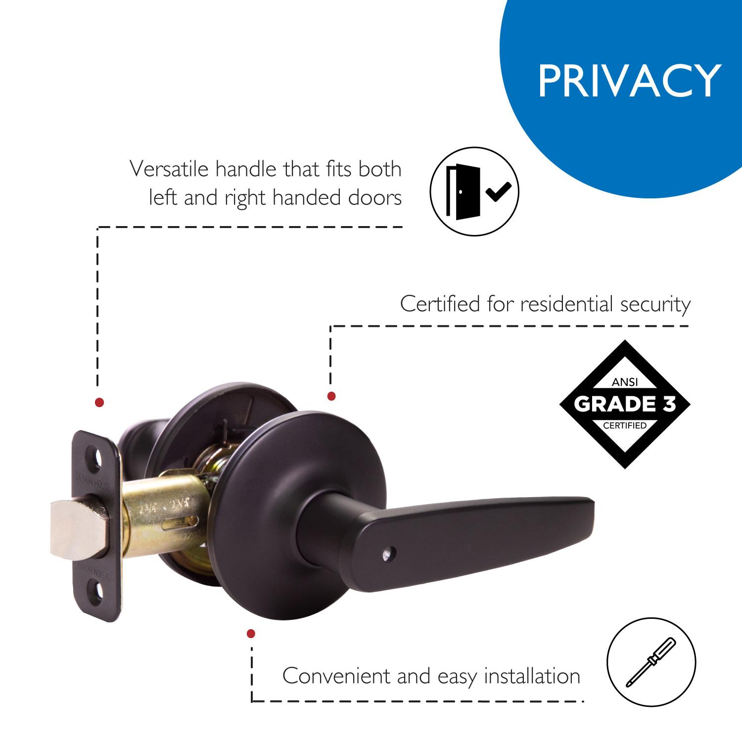 Delavan Privacy Door Lever Matte Black ǀ Hardware & Locks ǀ Today's ...