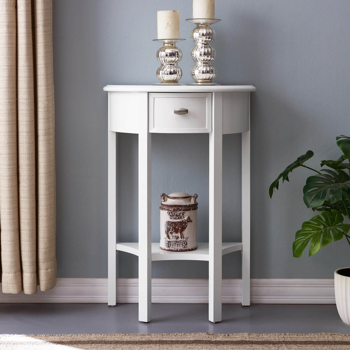 Leick Home Demilune Hall Stand Cottage White ǀ Furniture ǀ Today's ...