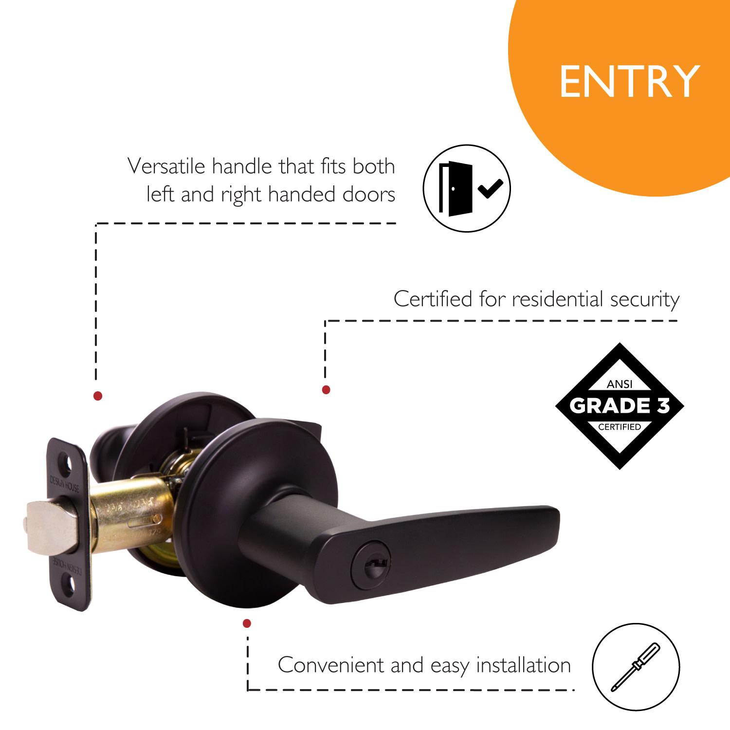 Devalan Keyed Entry Door Lever Matte Black ǀ Hardware & Locks ǀ Today's ...