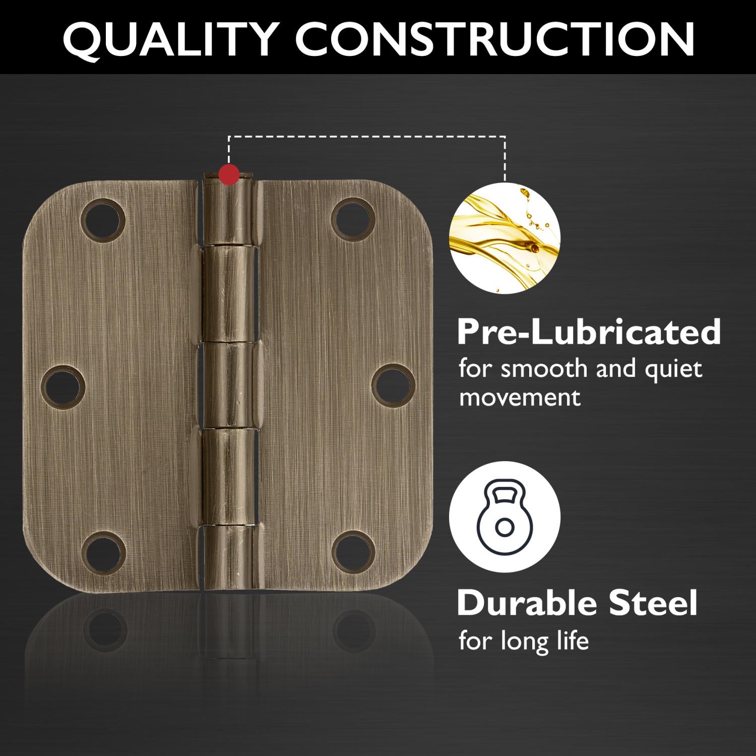 Door Hinge Antique Brass 3.5 Inch 9 Pack ǀ Hardware & Locks ǀ Today's ...