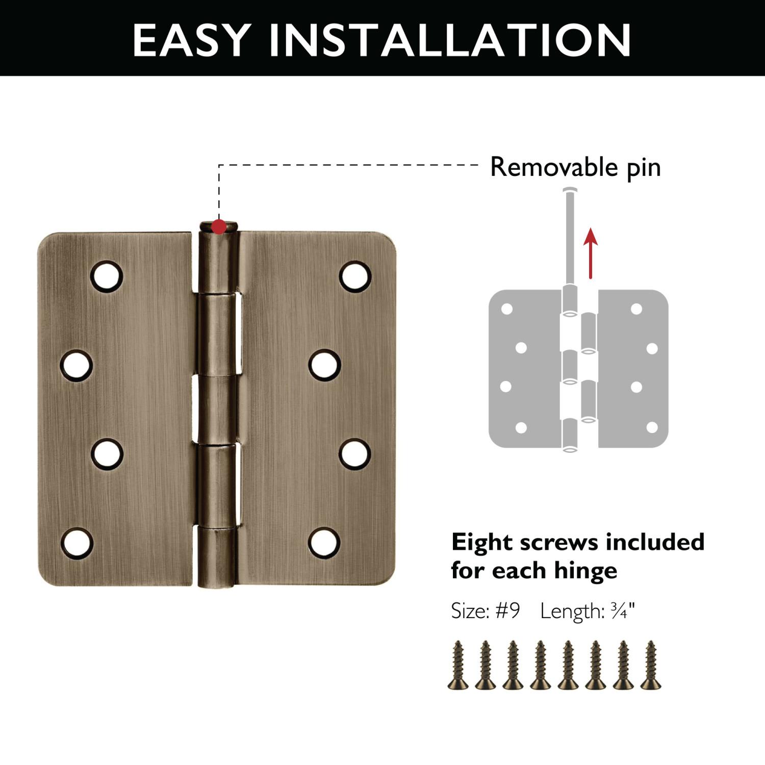 Door Hinge Antique Brass 4 Inch 6 Pack ǀ Hardware & Locks ǀ Today's ...