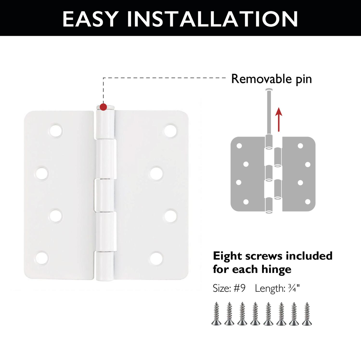 Door Hinge Painted White 4 Inch 6 Pack ǀ Hardware & Locks ǀ Today's ...