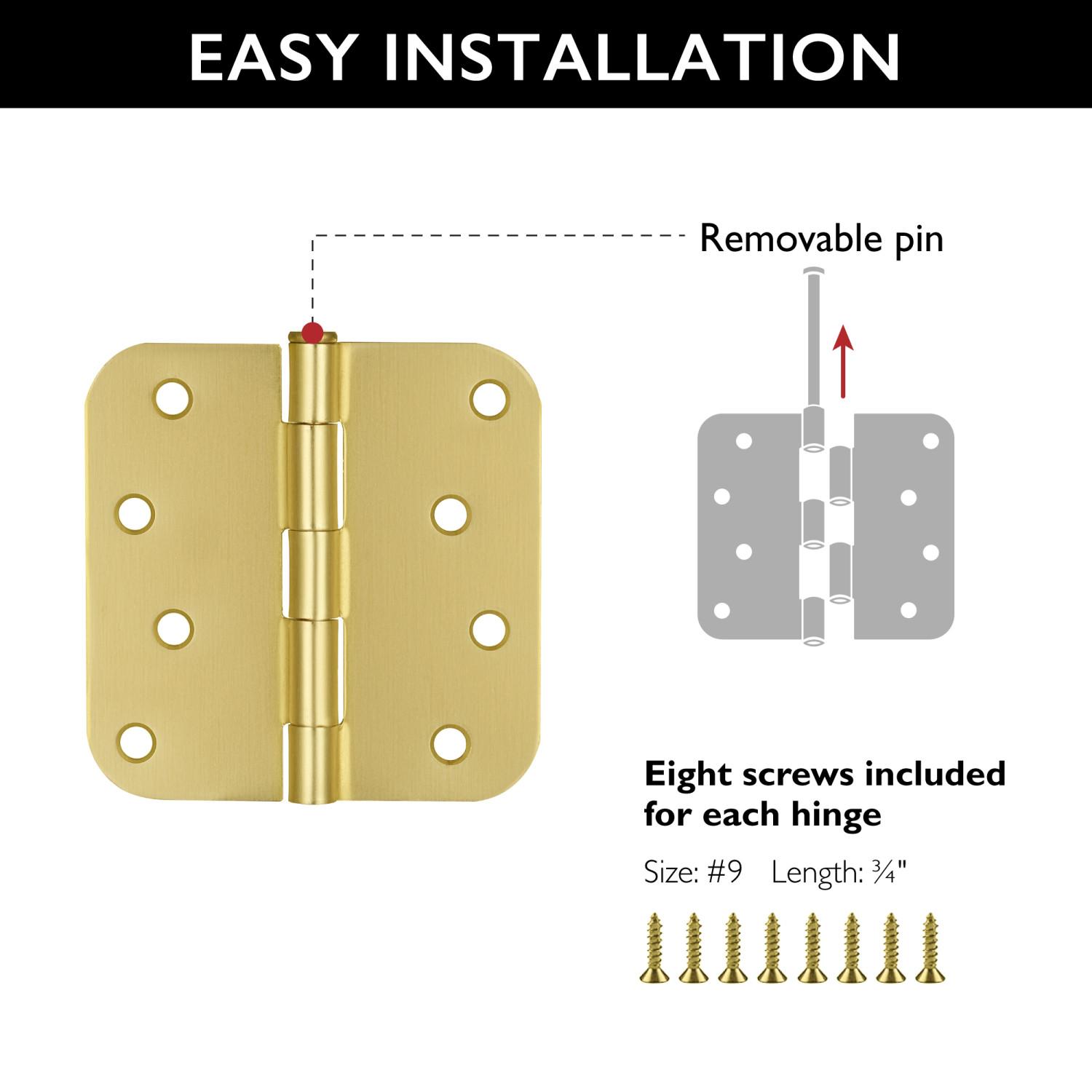 Door Hinge Satin Brass 4 Inch 6 Pack ǀ Hardware & Locks ǀ Today's ...