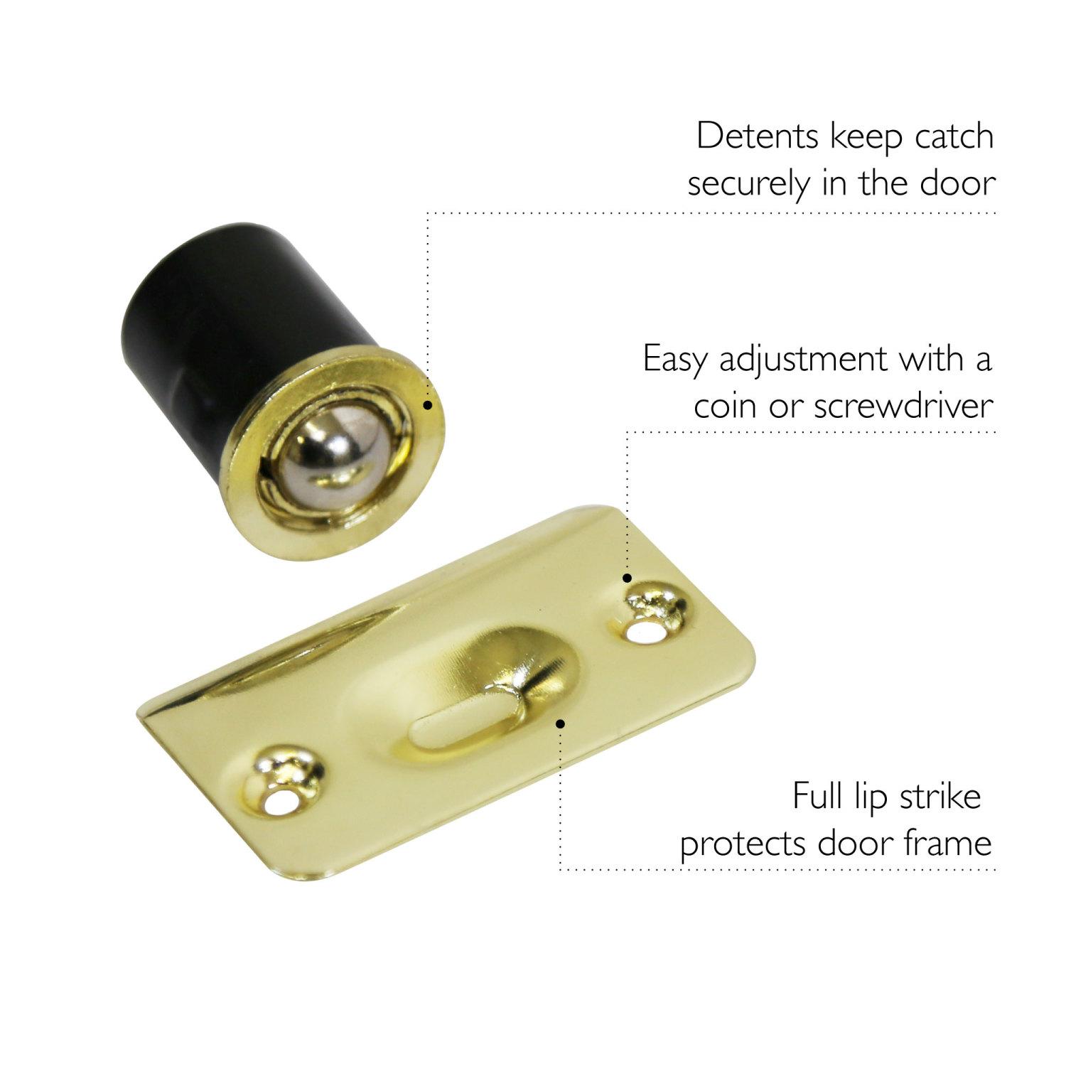 Drive In Ball Catch Polished Brass 2 Pack ǀ Hardware & Locks ǀ Today's ...