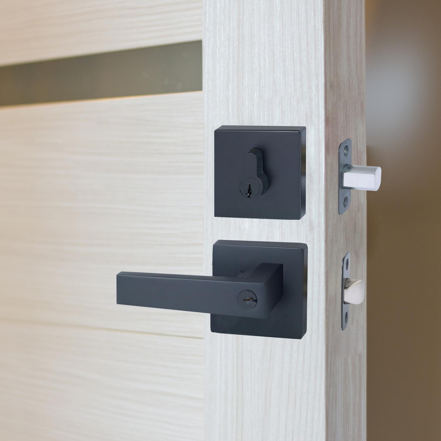 Emblem Single Cylinder Square Deadbolt Matte Black ǀ Hardware & Locks ǀ ...