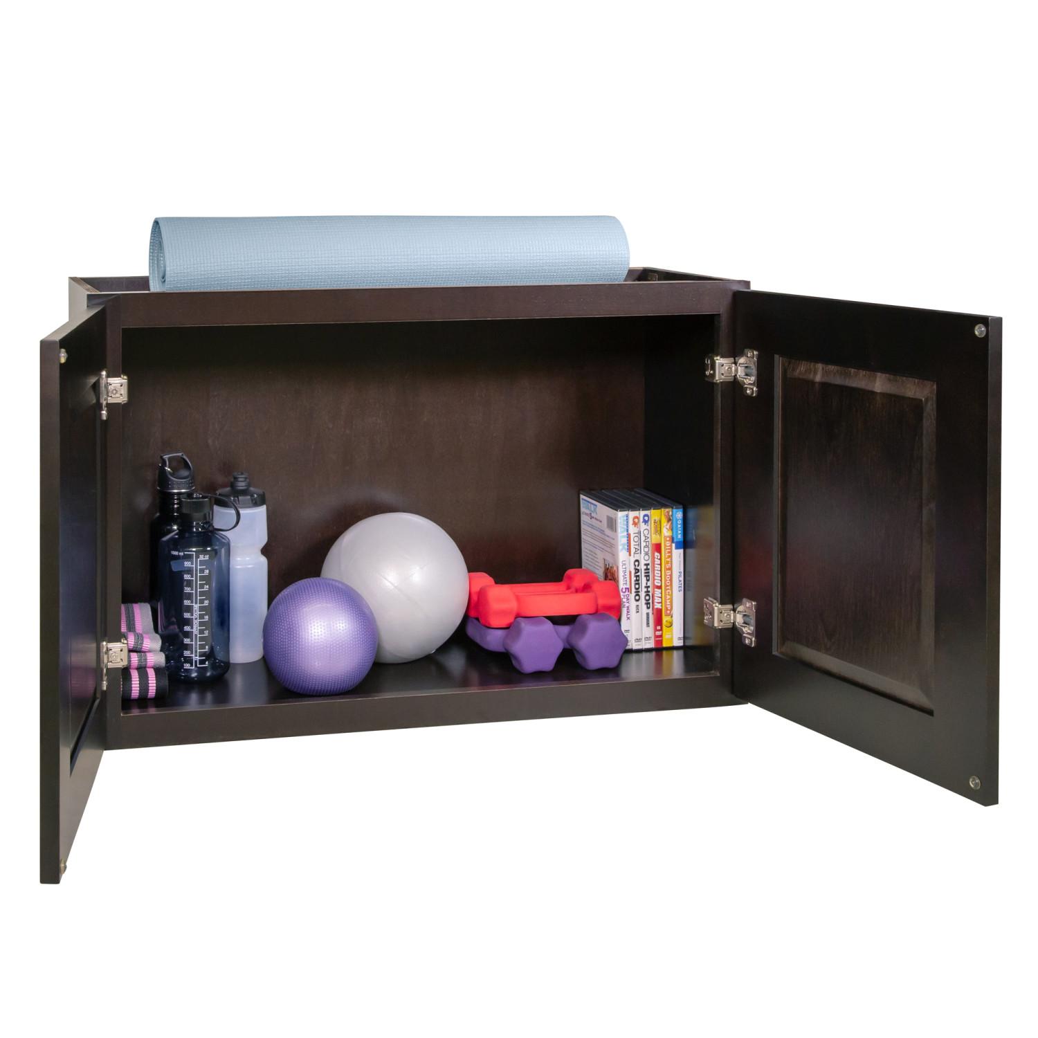 Fitness Cabinet Espresso 21 Inch ǀ Storage ǀ Today's Design House