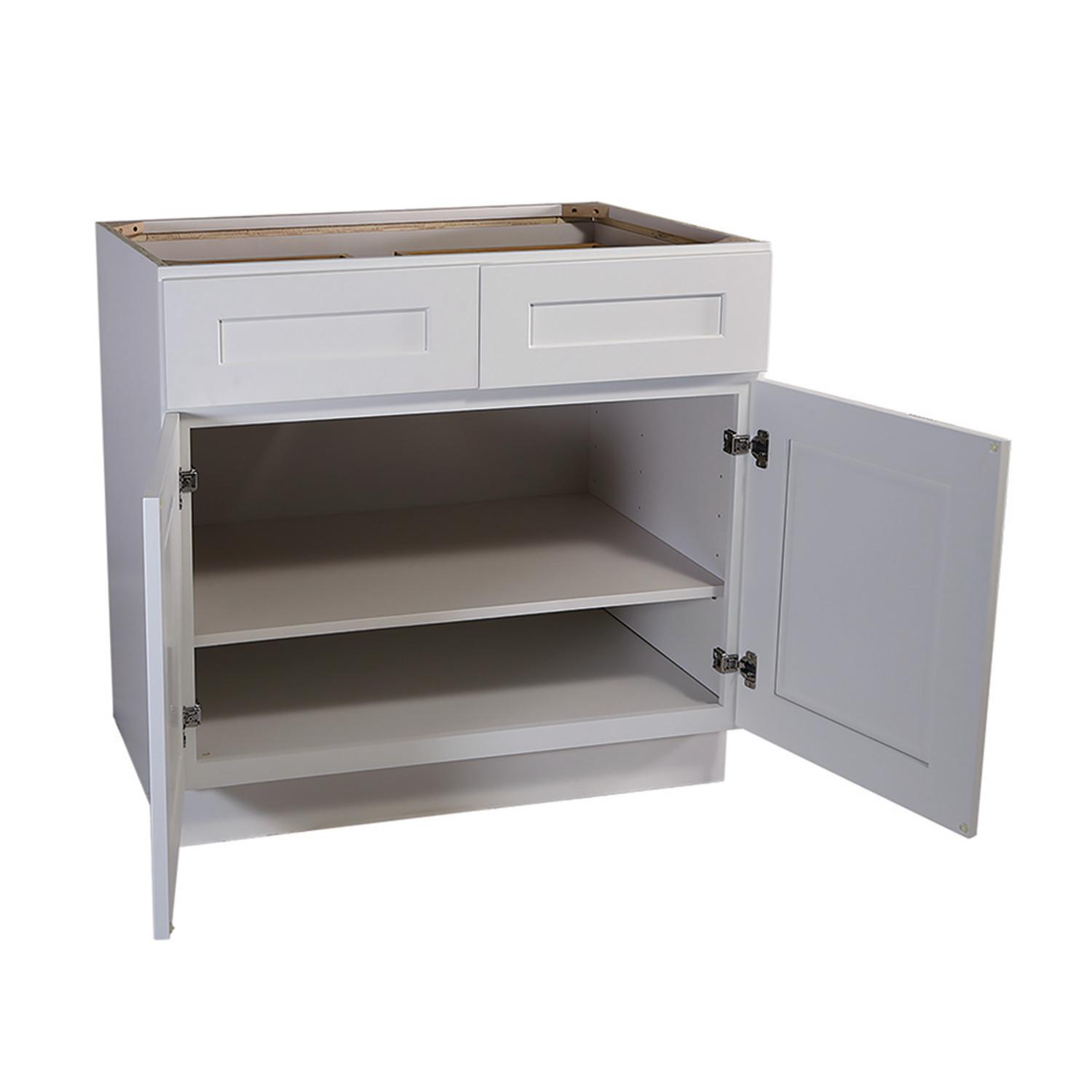 Fully Assembled Base Cabinet in White 42 Inch by 34.5 Inch by 24 Inch ǀ ...