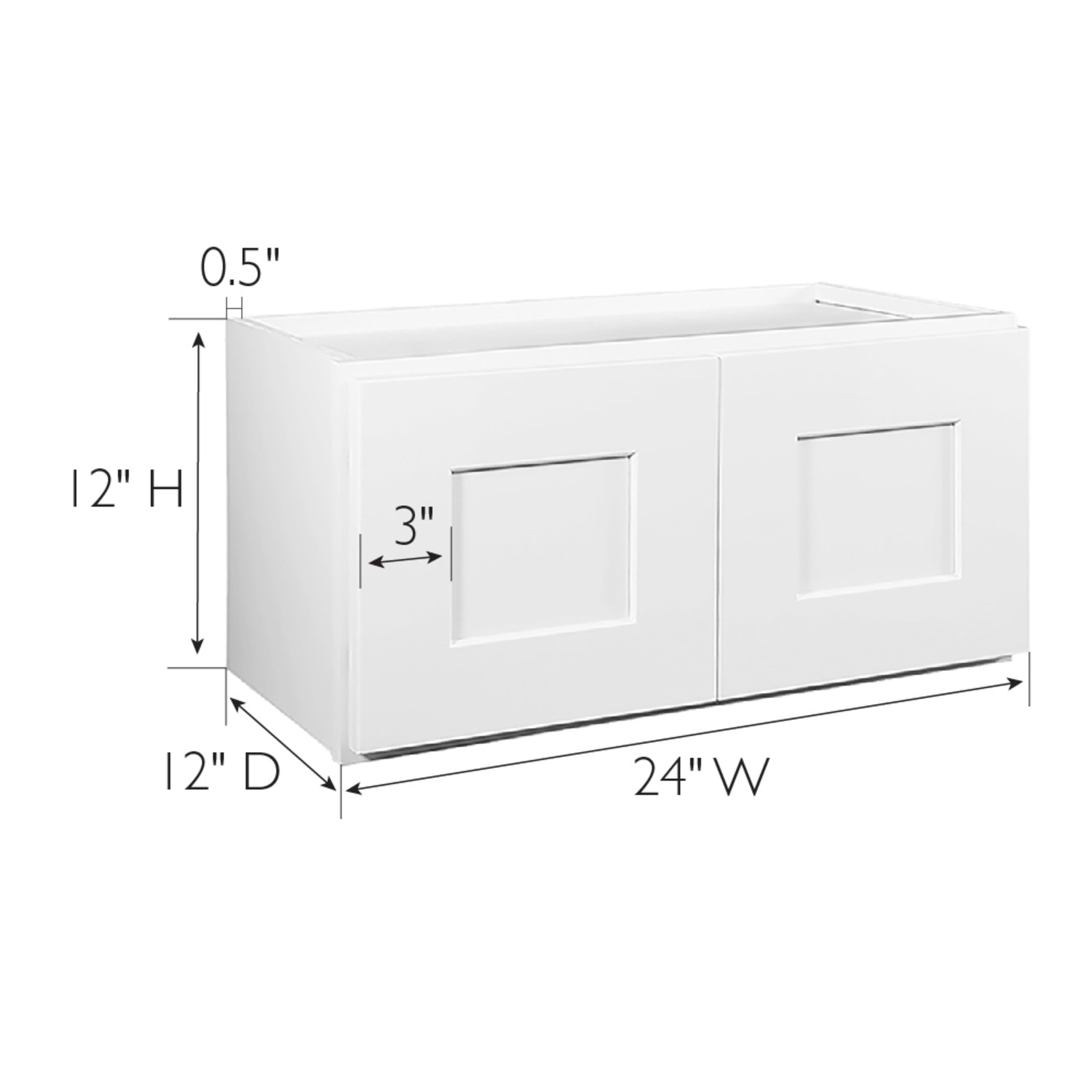 Fully Assembled Bridge Cabinet in White 24 Inch by 12 Inch by 12 Inch ...