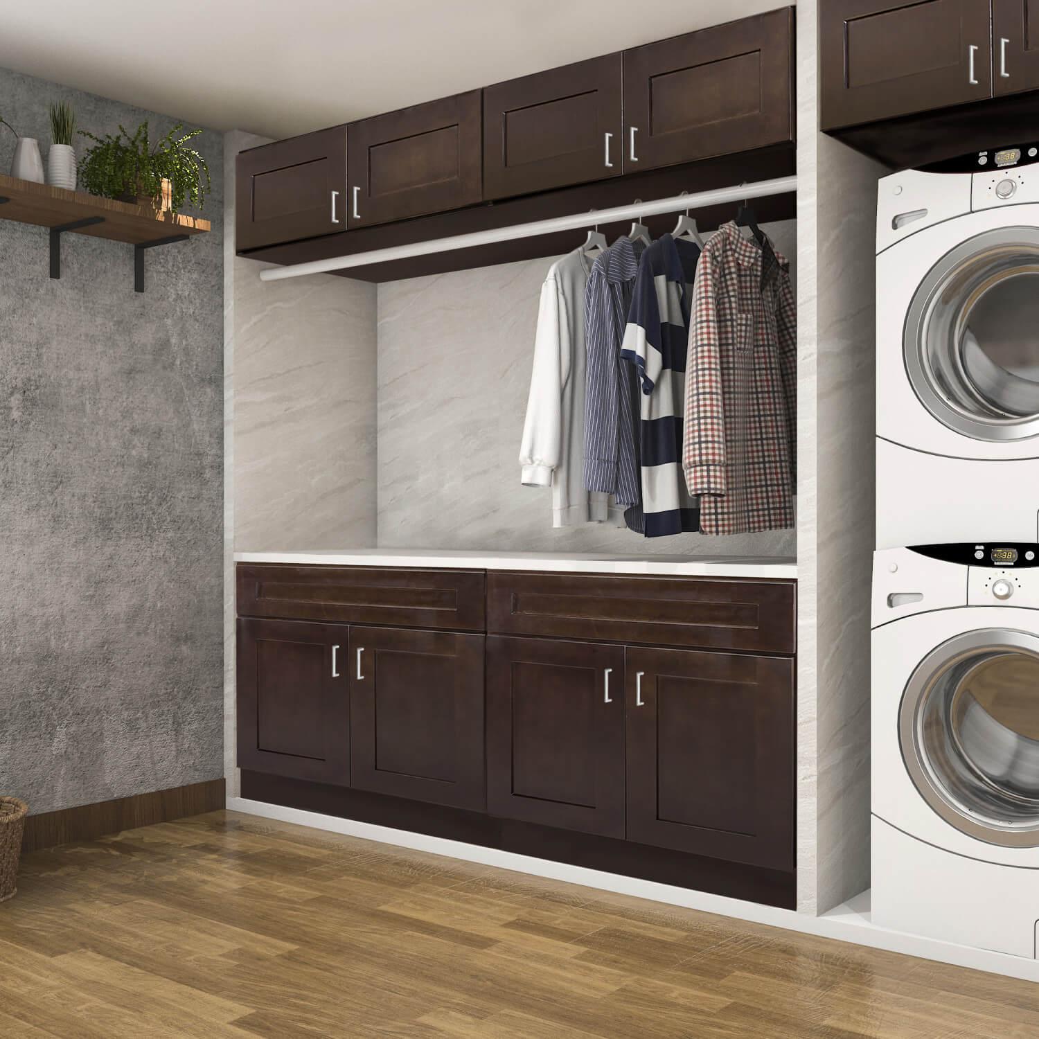 Fully Assembled Pantry Kitchen Cabinet in Espresso 18 Inch by 84 Inch ...