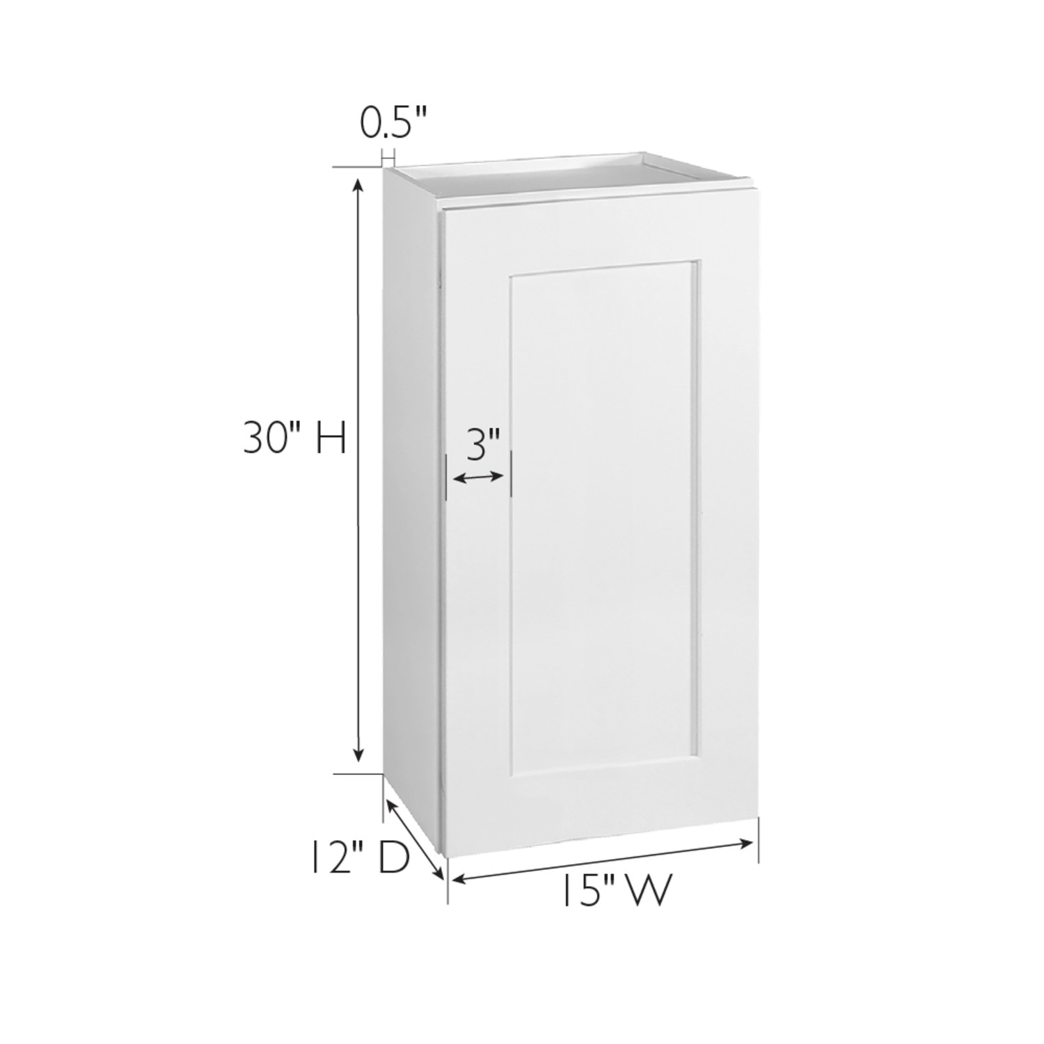 Fully Assembled Wall Cabinet in White 15 Inch by 30 Inch by 12 Inch ǀ ...