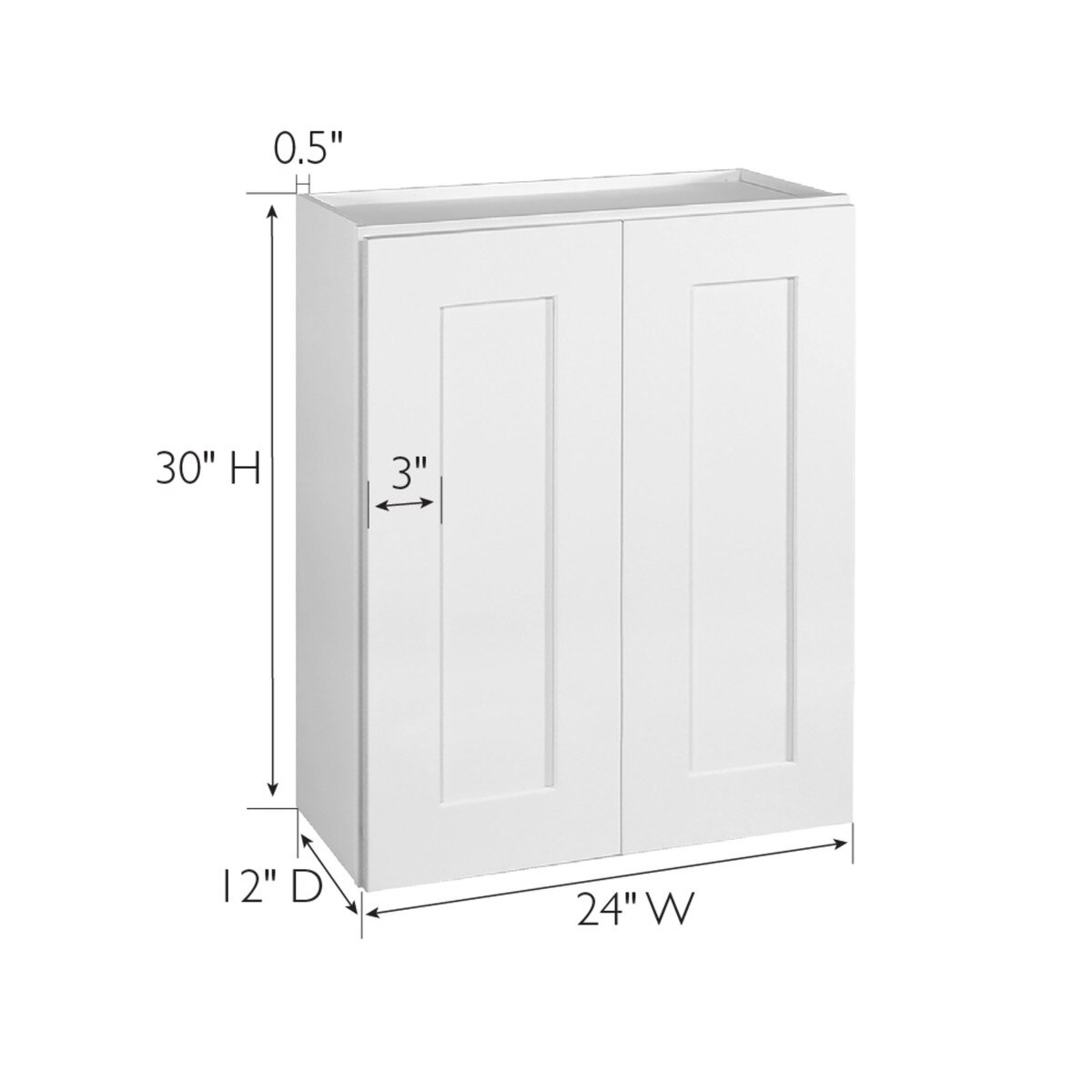 Home / Brookings Wall Cabinet W2430 in Painted White, Fully Assembled ...