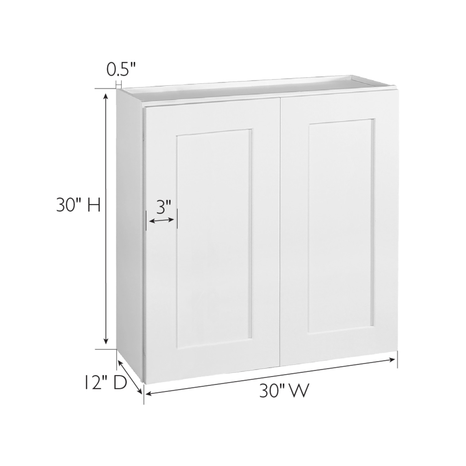 Fully Assembled Wall Cabinet in White 30 Inch by 30 Inch by 12 Inch ǀ ...
