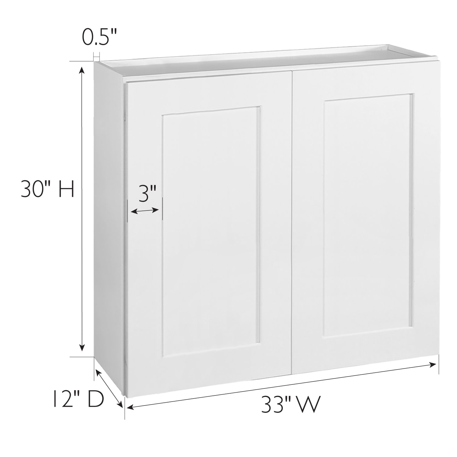 Fully Assembled Wall Cabinet in White 33 Inch by 30 Inch by 12 Inch ǀ ...
