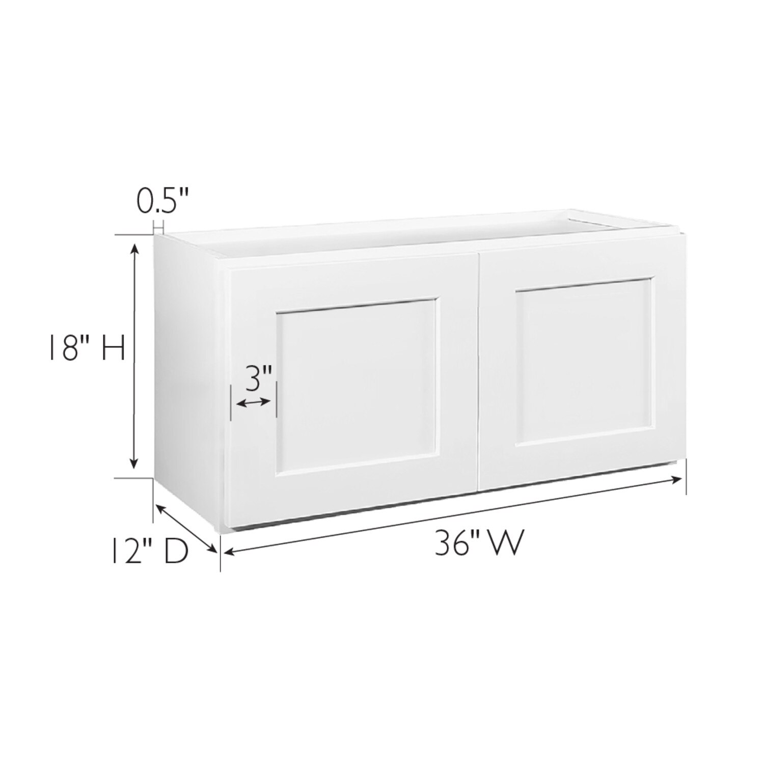 Fully Assembled Wall Cabinet in White 36 Inch by 18 Inch by 12 Inch ǀ ...
