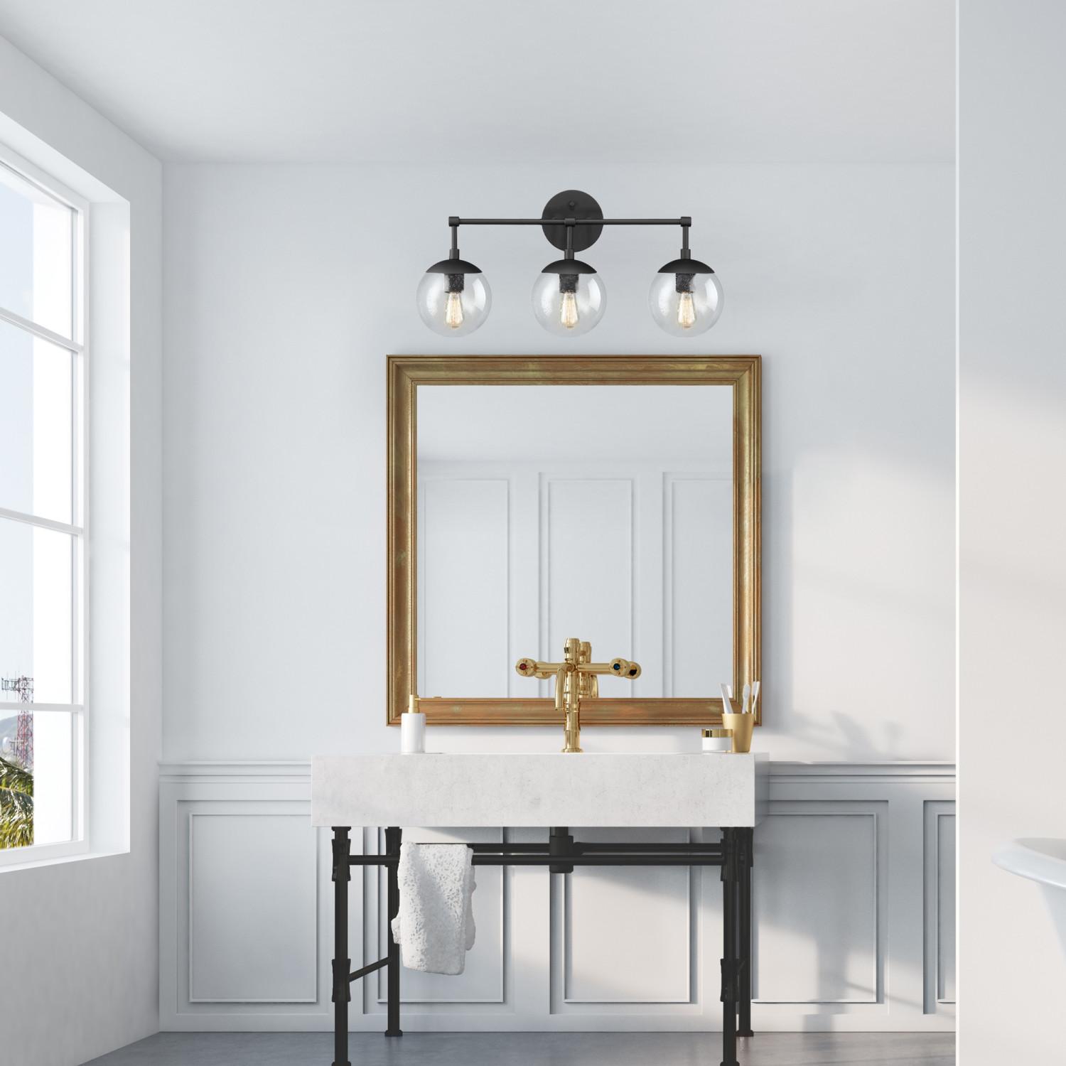 Gracelyn Vanity Light Matte Black 3 Light ǀ Lighting & Ceiling Fans ǀ ...