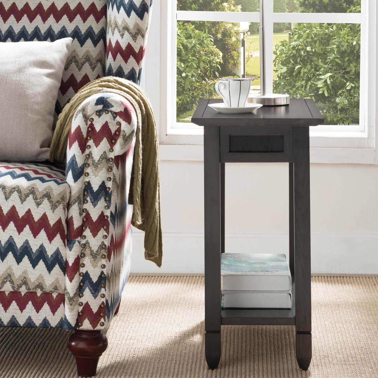 Side Table AC/USB Smoke Gray ǀ Furniture ǀ Today's Design House